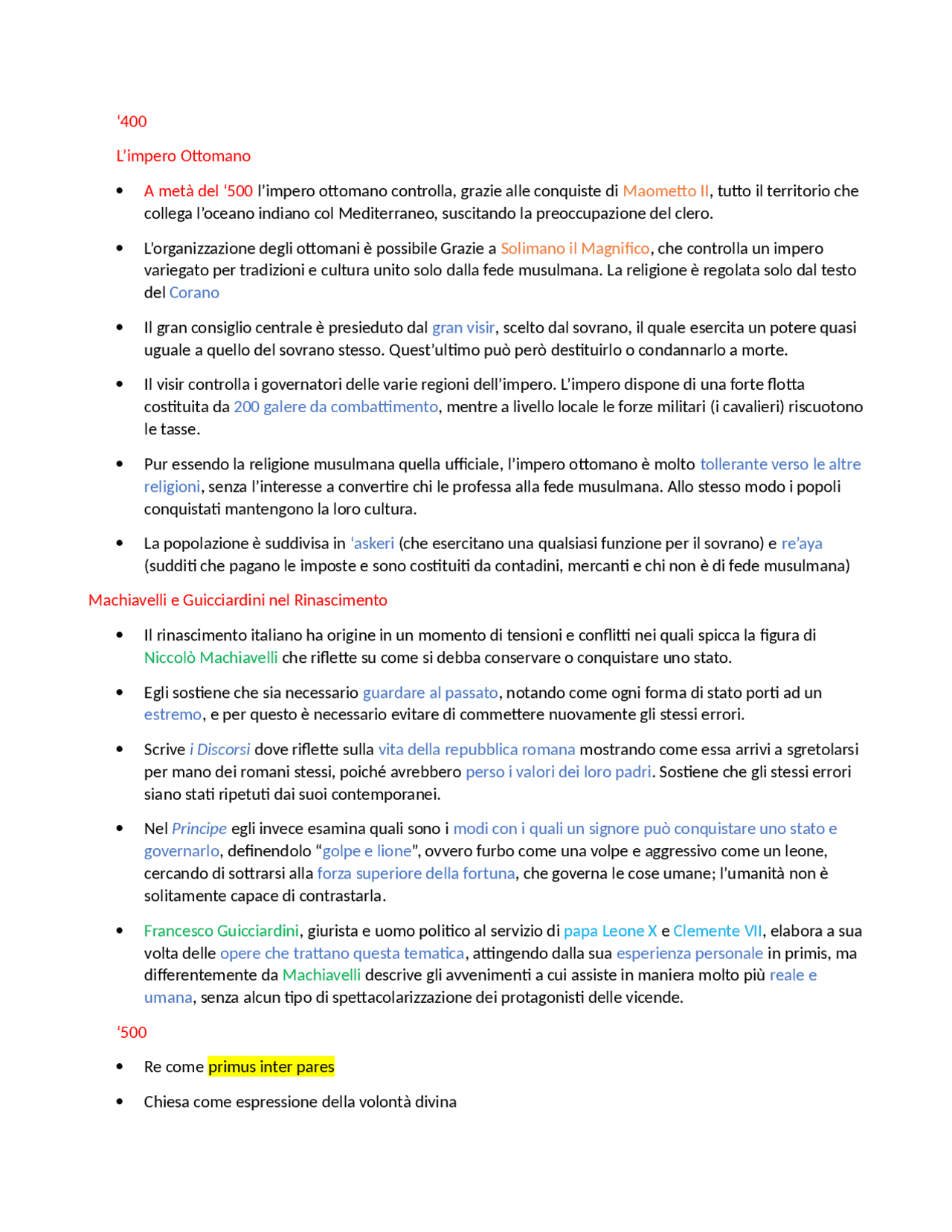 Riassunto Di Storia Moderna Docsity