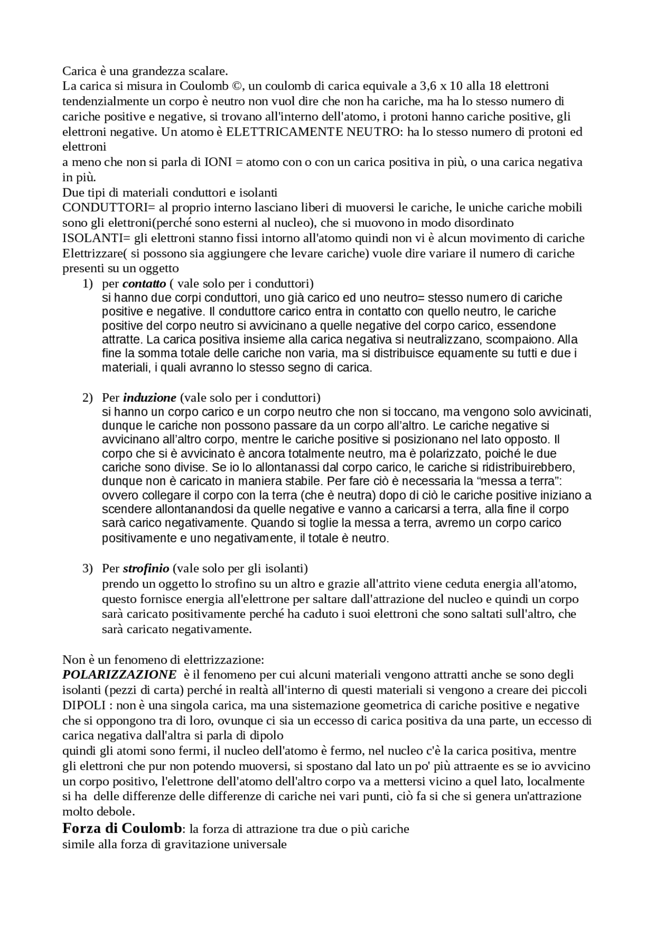 Il Campo Elettrico Appunti Fisica Docsity