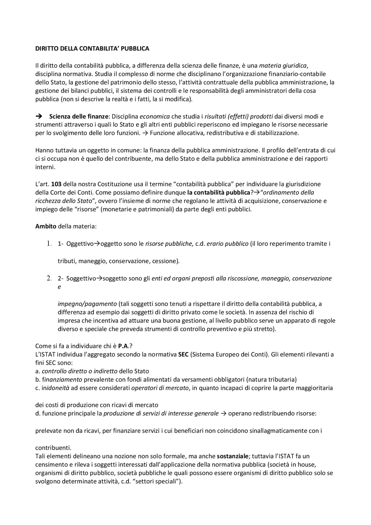 Contabilità Pubblica Pt1 Docsity