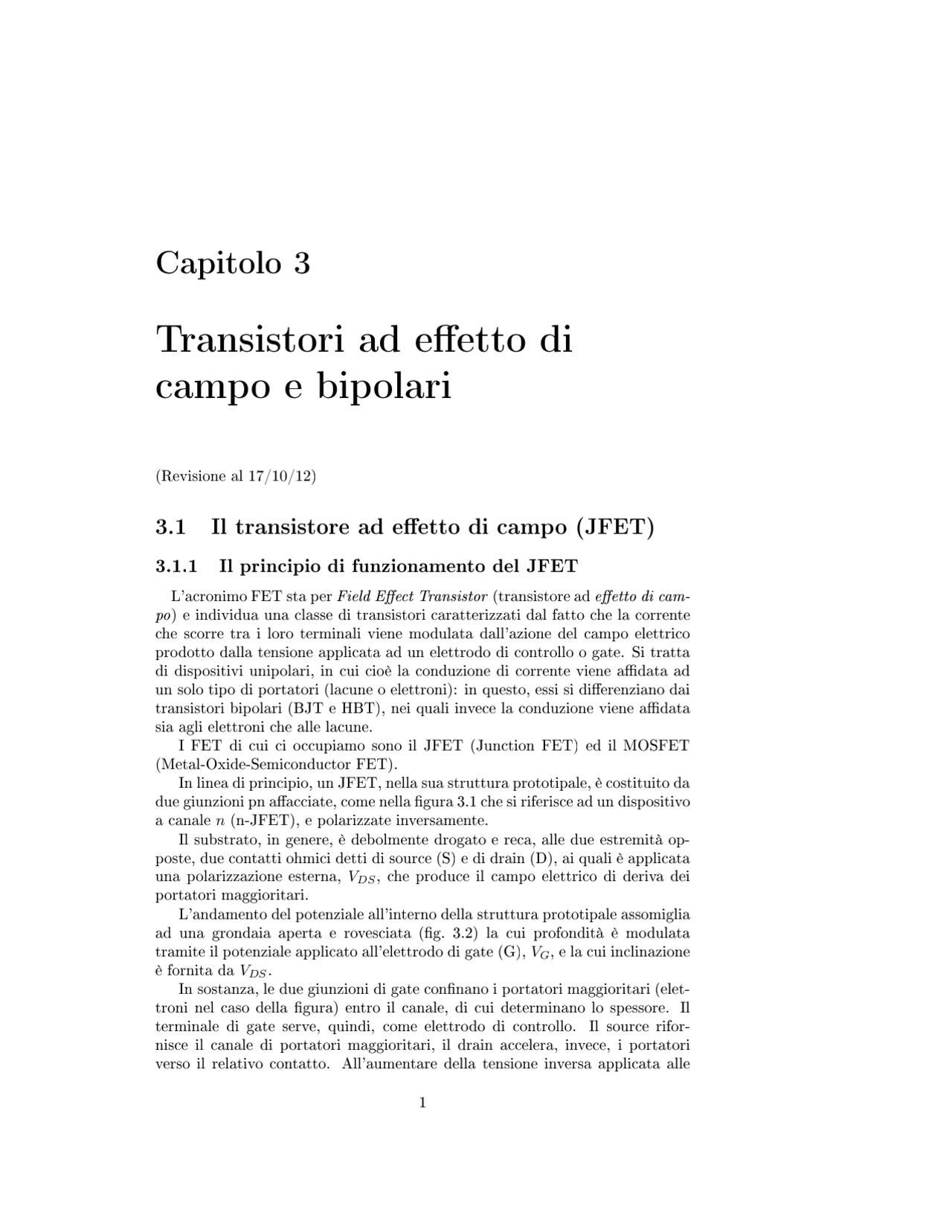 Transistor Ad Effetto Di Campo Docsity