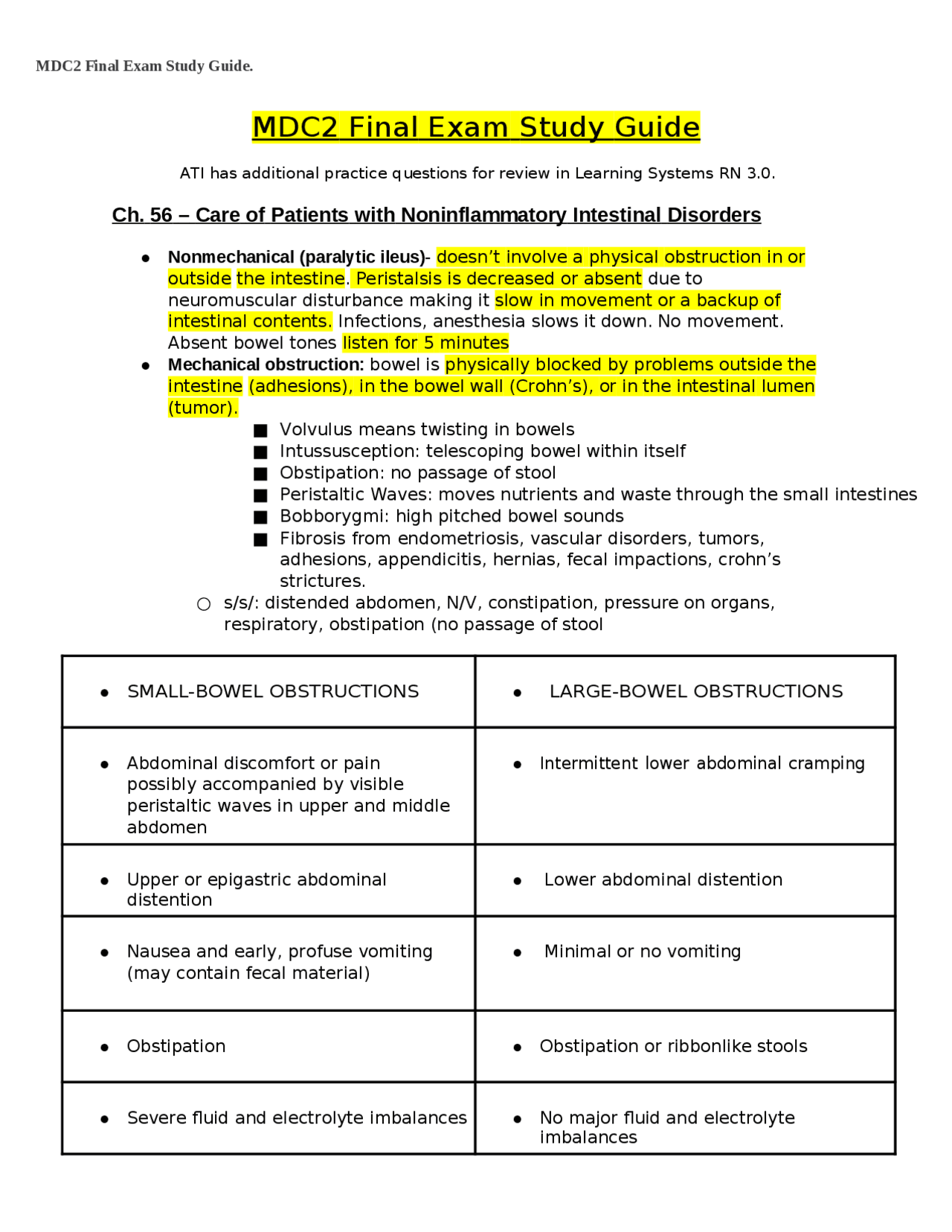 MDC2 Final Exam Study Guide. - Docsity