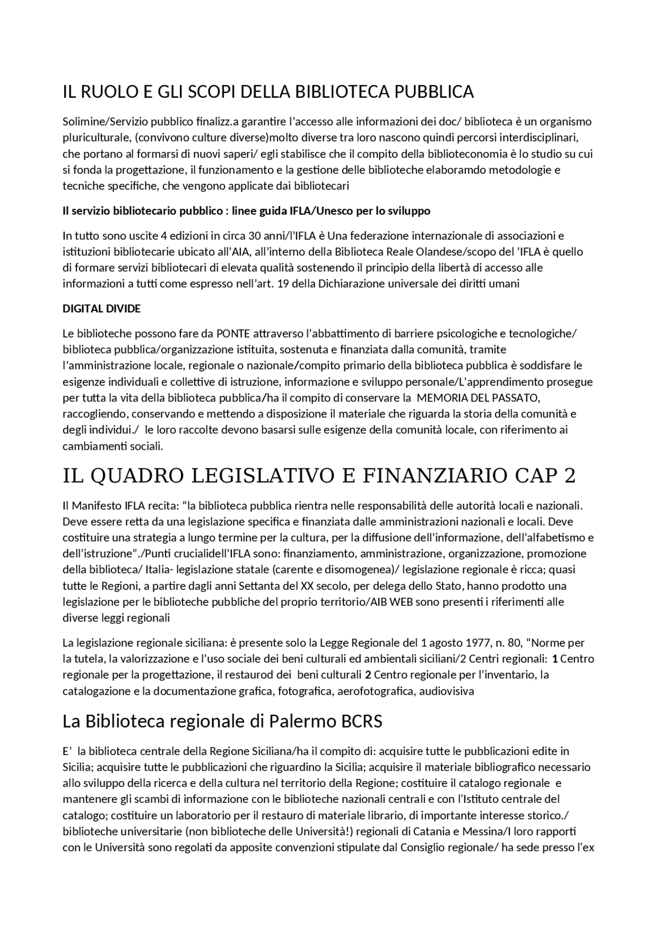 Schema Di Biblioteconomia Docsity