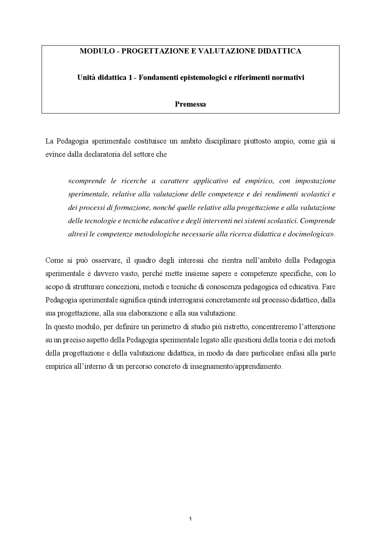 Progettazione Didattica Docsity