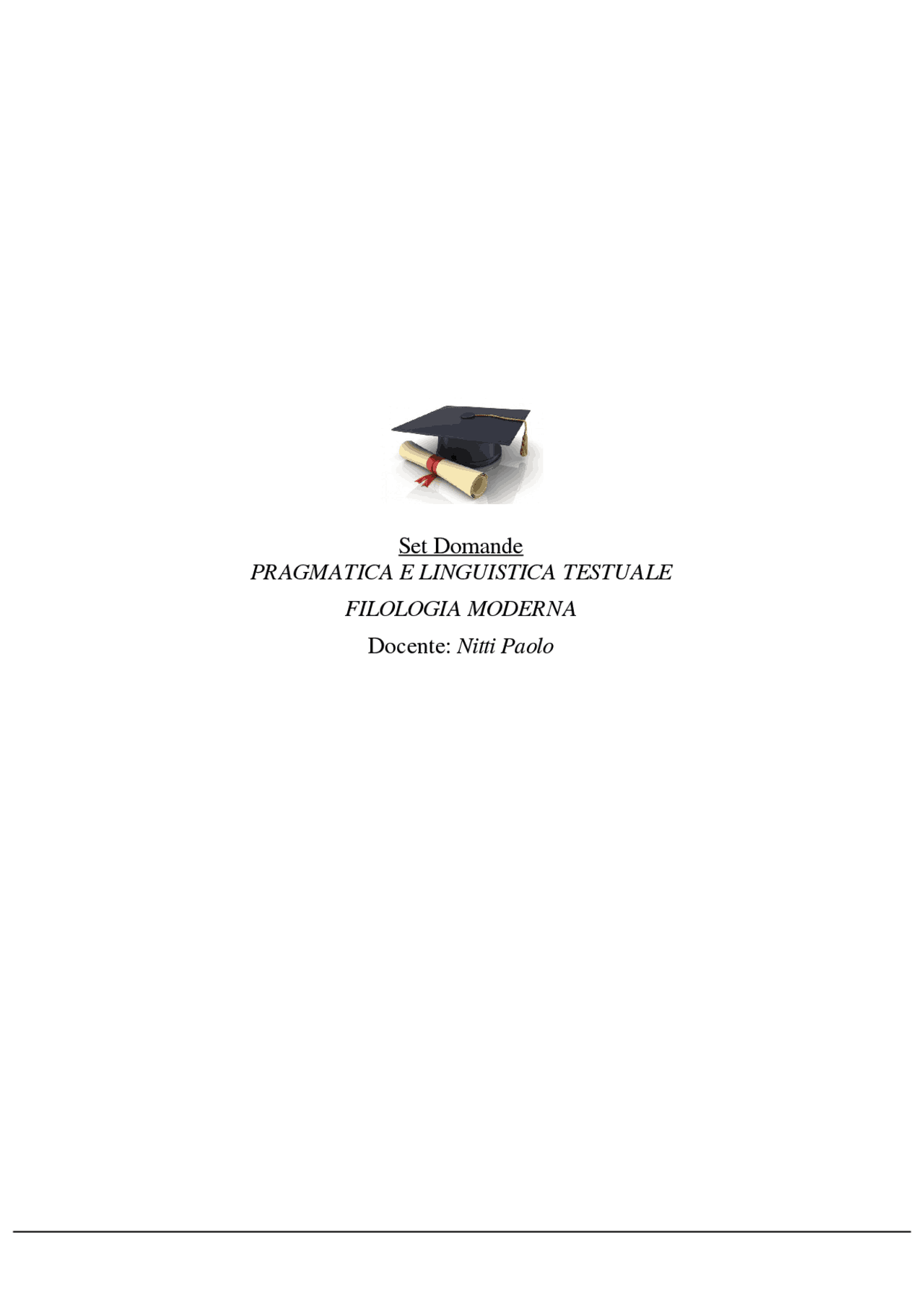 Paniere Completo Aperte E Chiuse Di Pragmatica E Linguistica Testuale