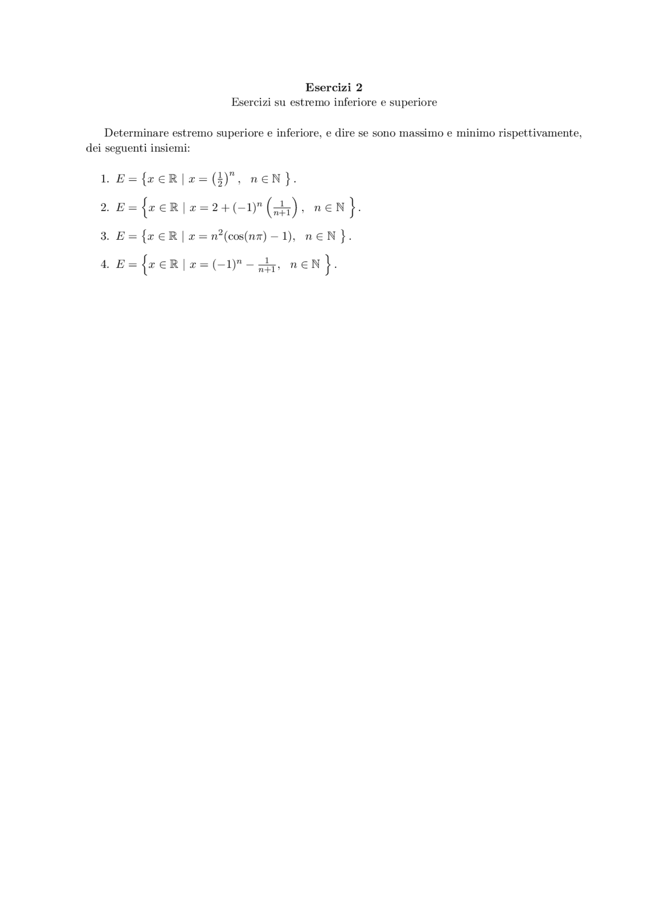 Esercizi Su Vari Argomenti Matematica Docsity