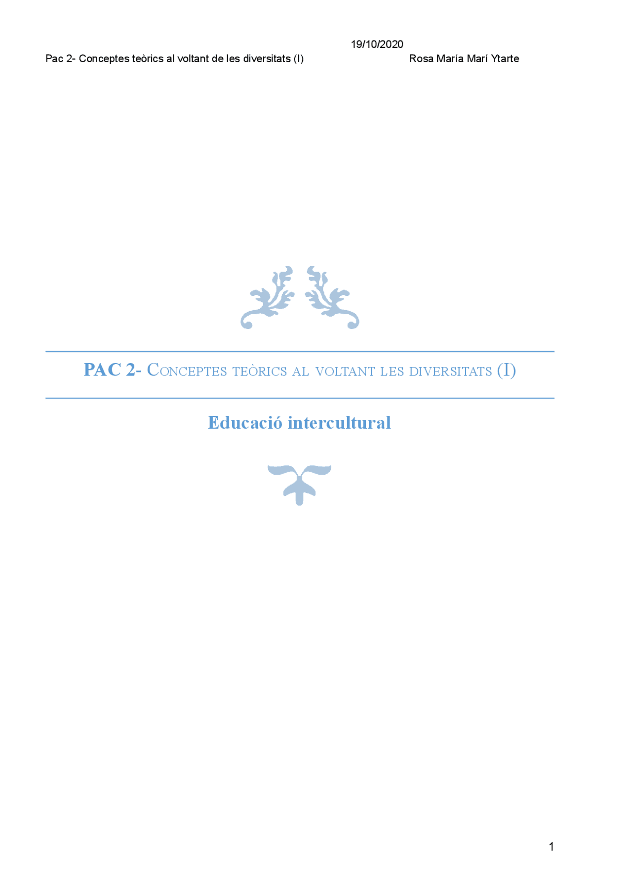 Educacion Intercultural Pac 2 Uoc Nota A Docsity