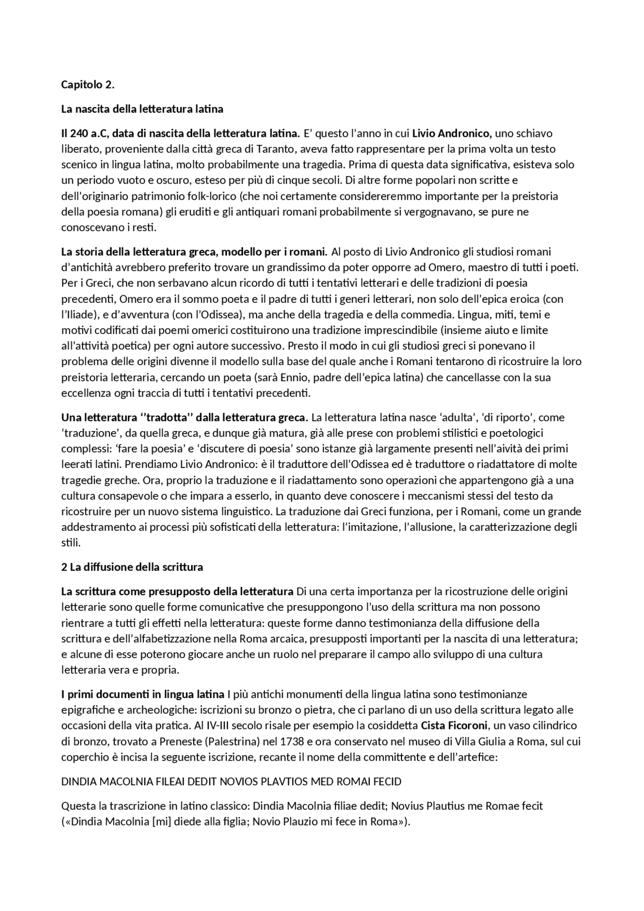 Riassunto Secondo Capitolo Docsity