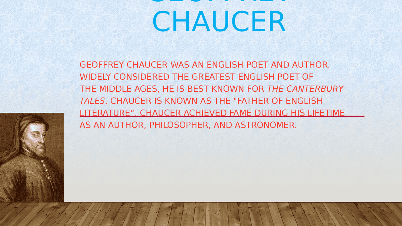 Power Point su Geoffrey Chaucer - Docsity