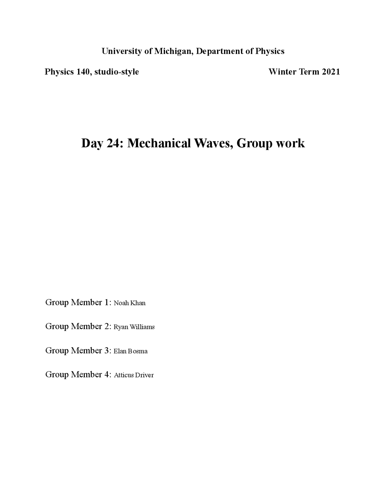 Physics Group Assignment 24 Docsity