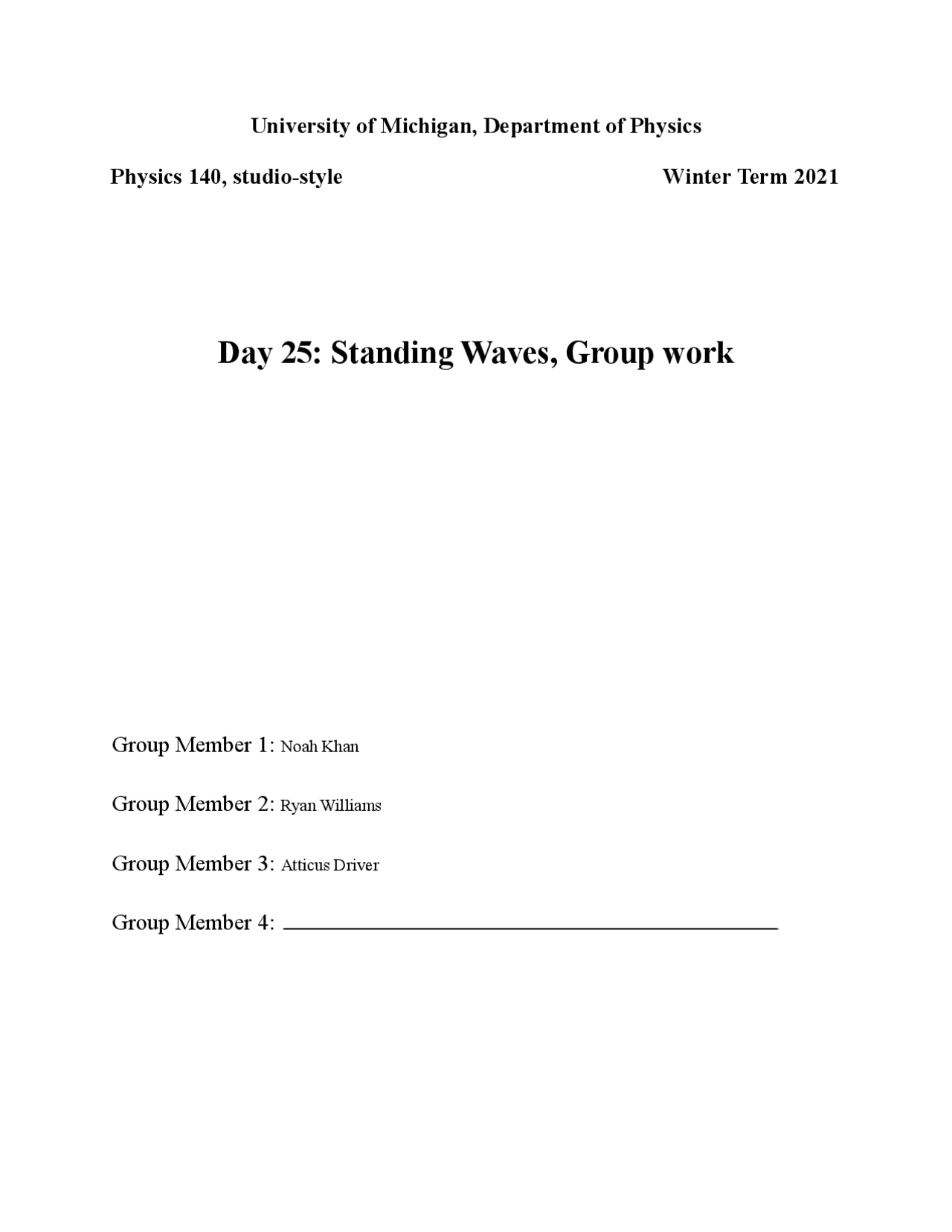 Physics Group Assignments Docsity