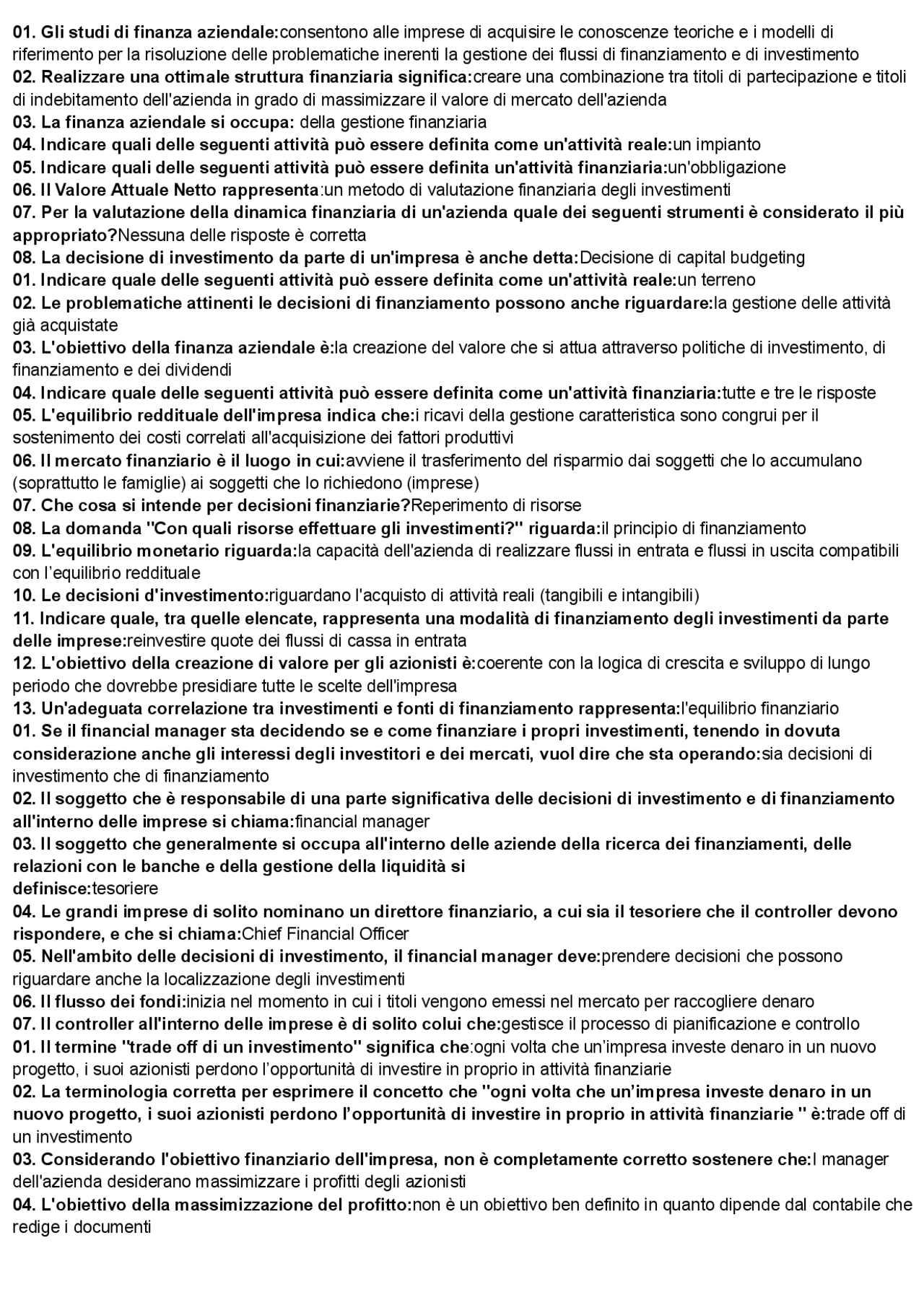 Paniere Domande Chiuse Docsity