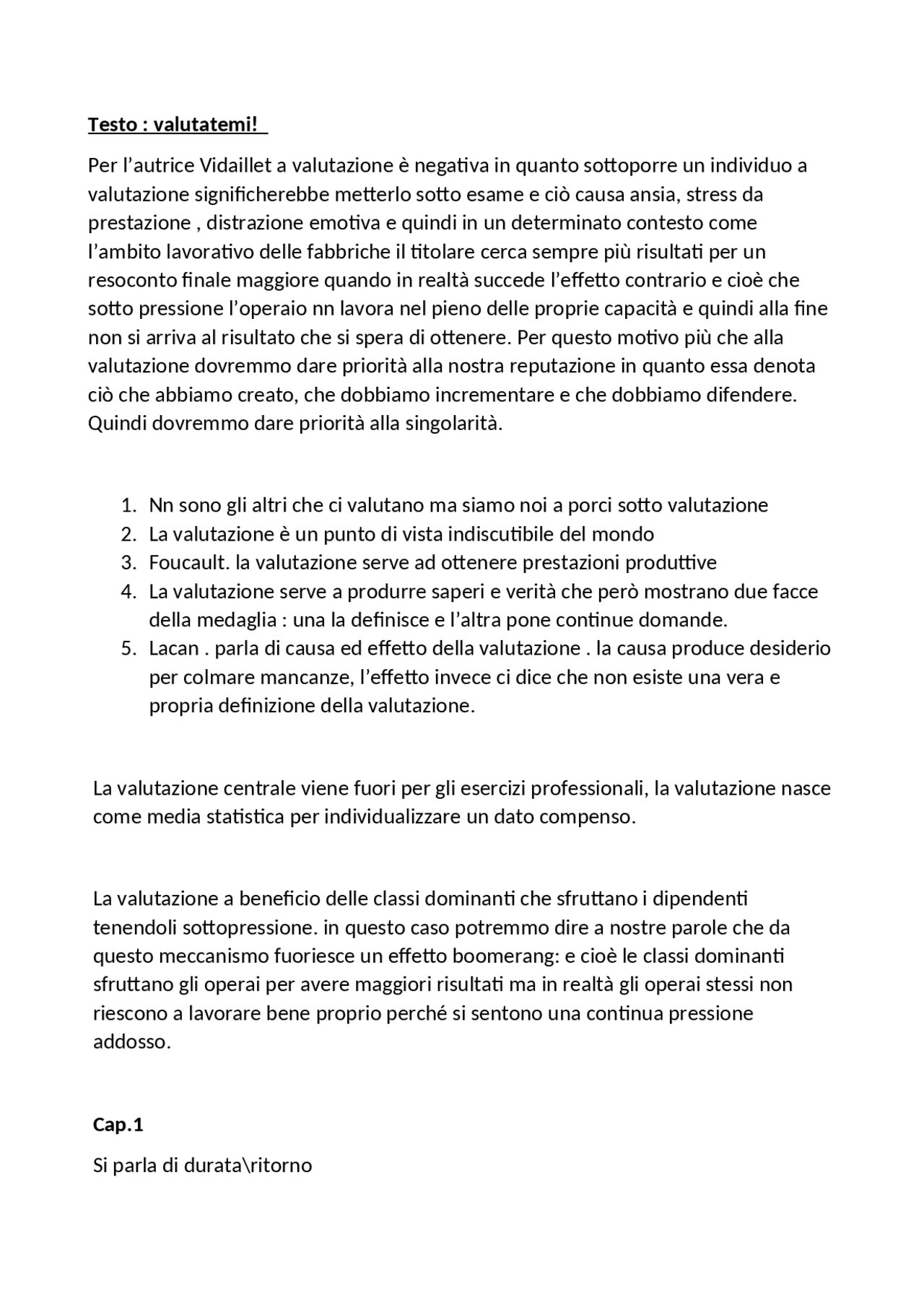 Sintesi Testo Valutatemi Programma 20192020 Docsity