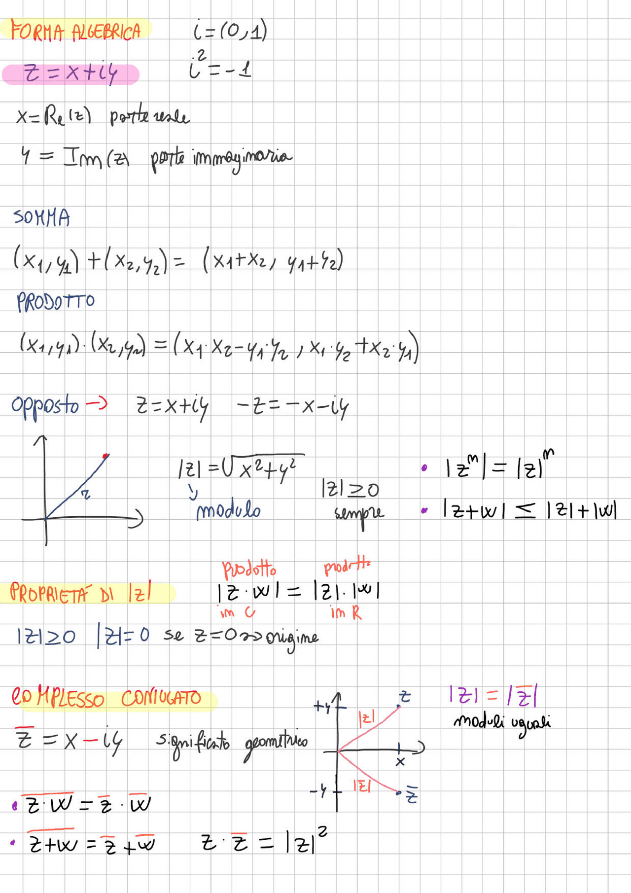 Numeri Complessi Teoria Ed Esercizi Docsity