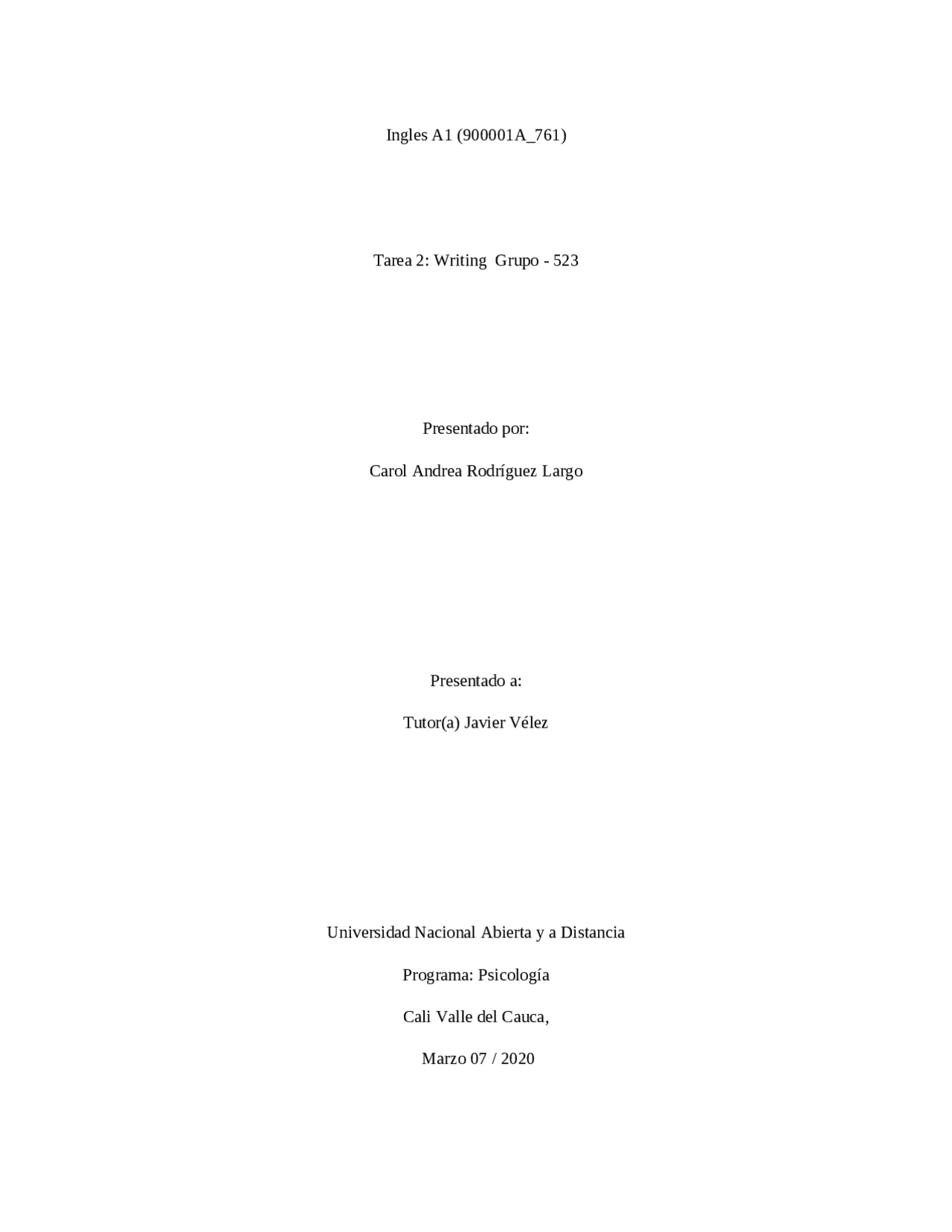 Tarea 2 Writing Ingles Resúmenes De Idioma Inglés Docsity