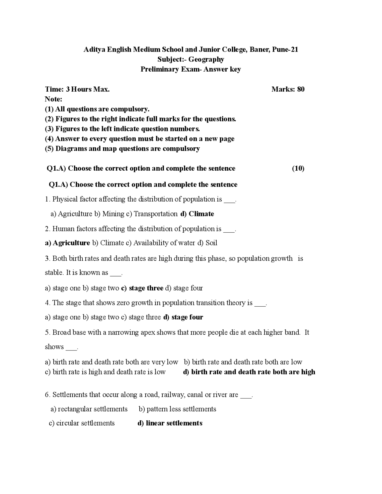 Preliminary question paper - Docsity