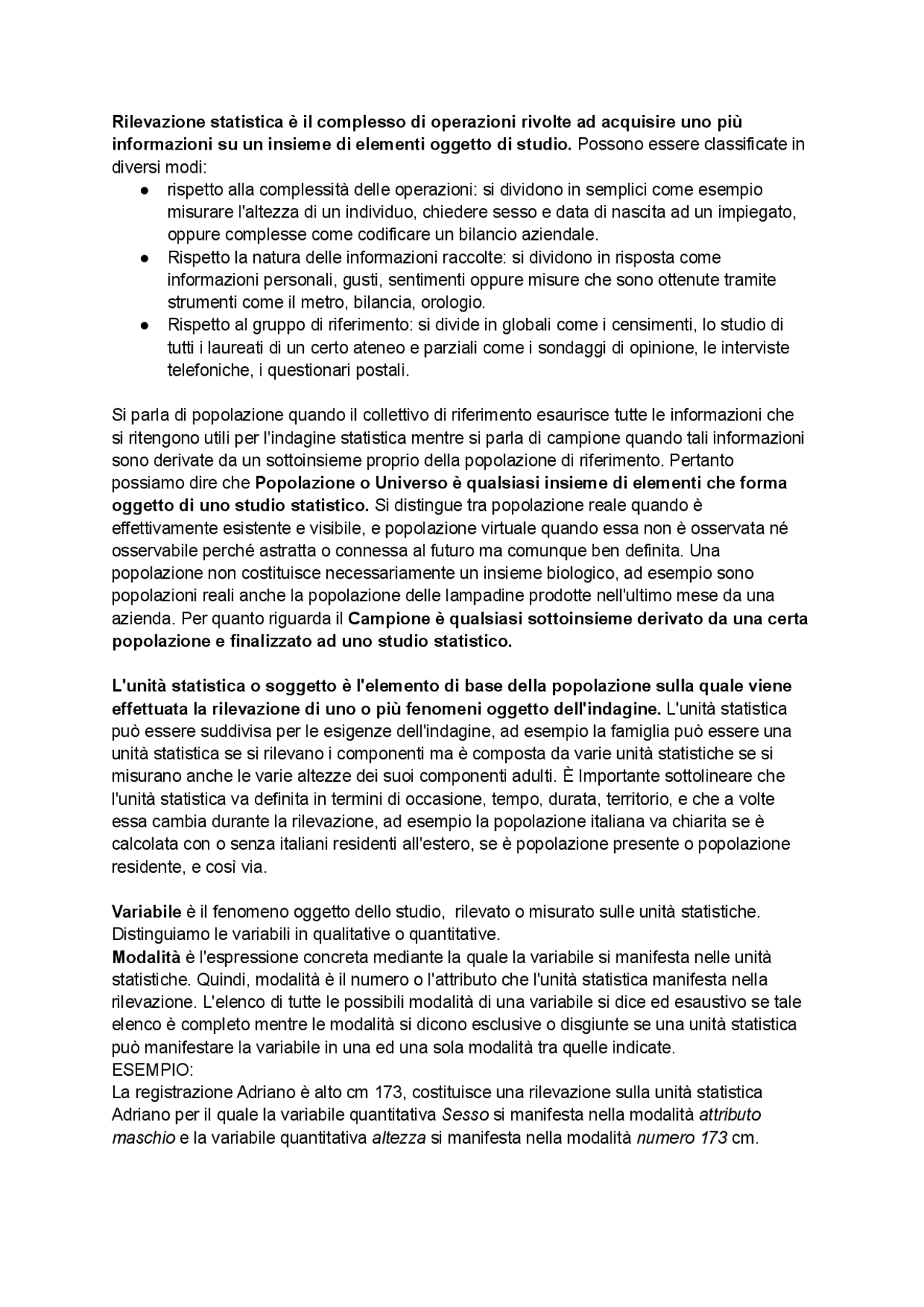 Riassunto Capitolo 2 Statistica Per Le Decisioni Di D Piccolo Docsity
