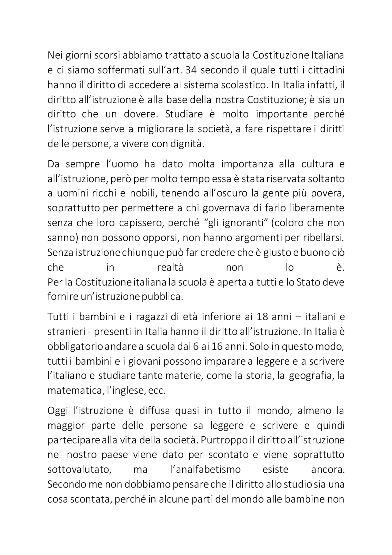 Il diritto allo studio - Docsity