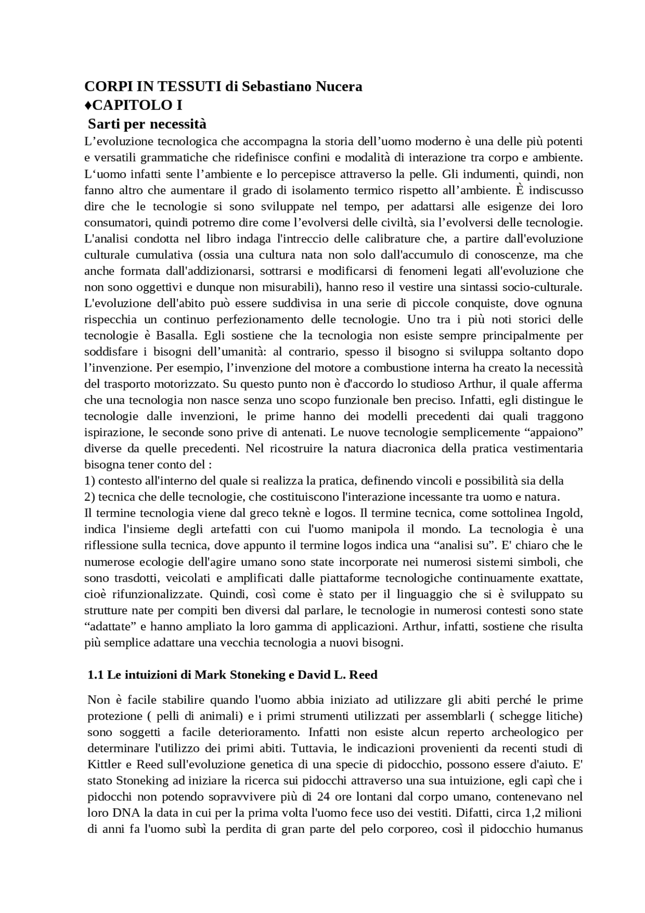 Riassunto Corpi In Tessuti Docsity
