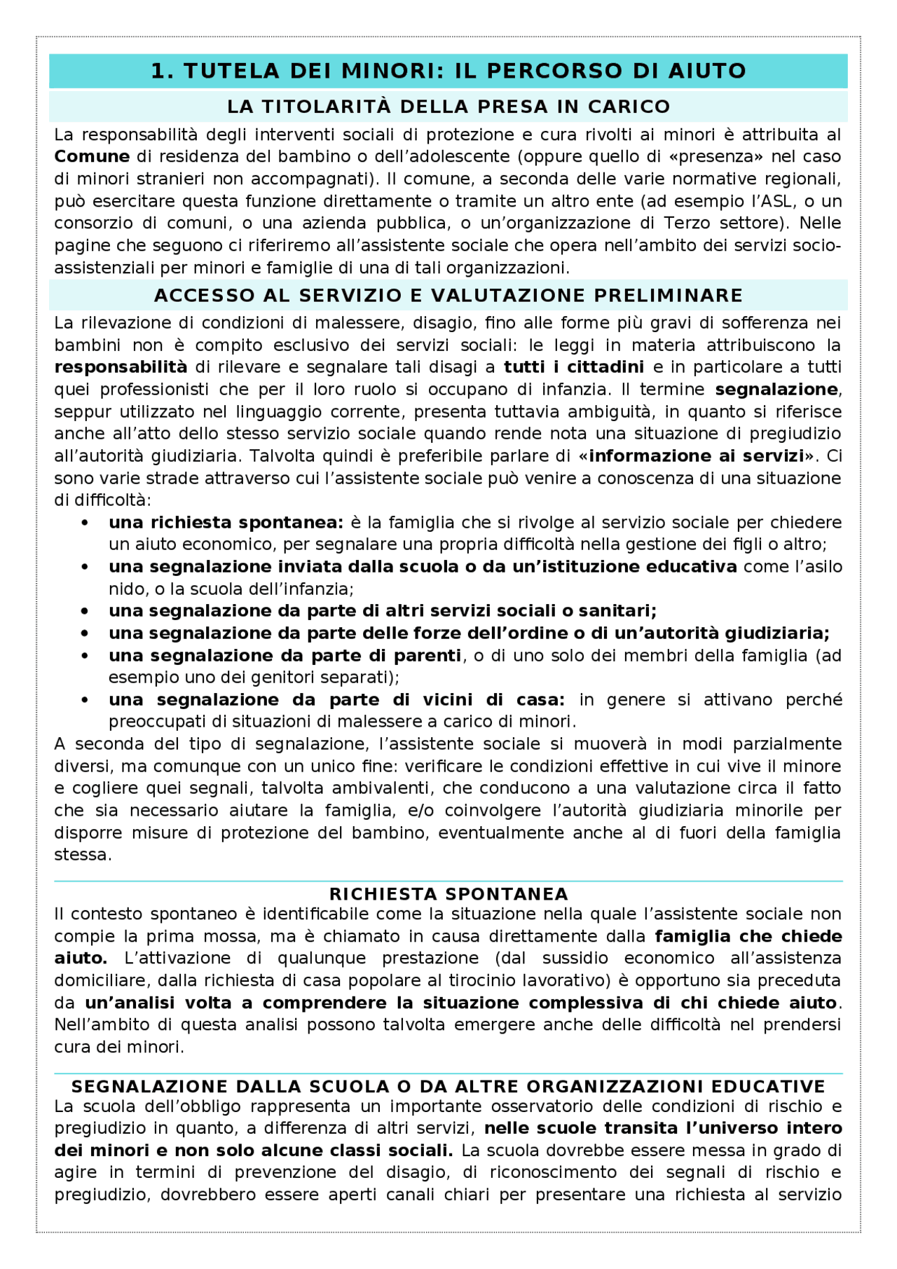 Linee Guida E Procedure Di Servizio Sociale Docsity