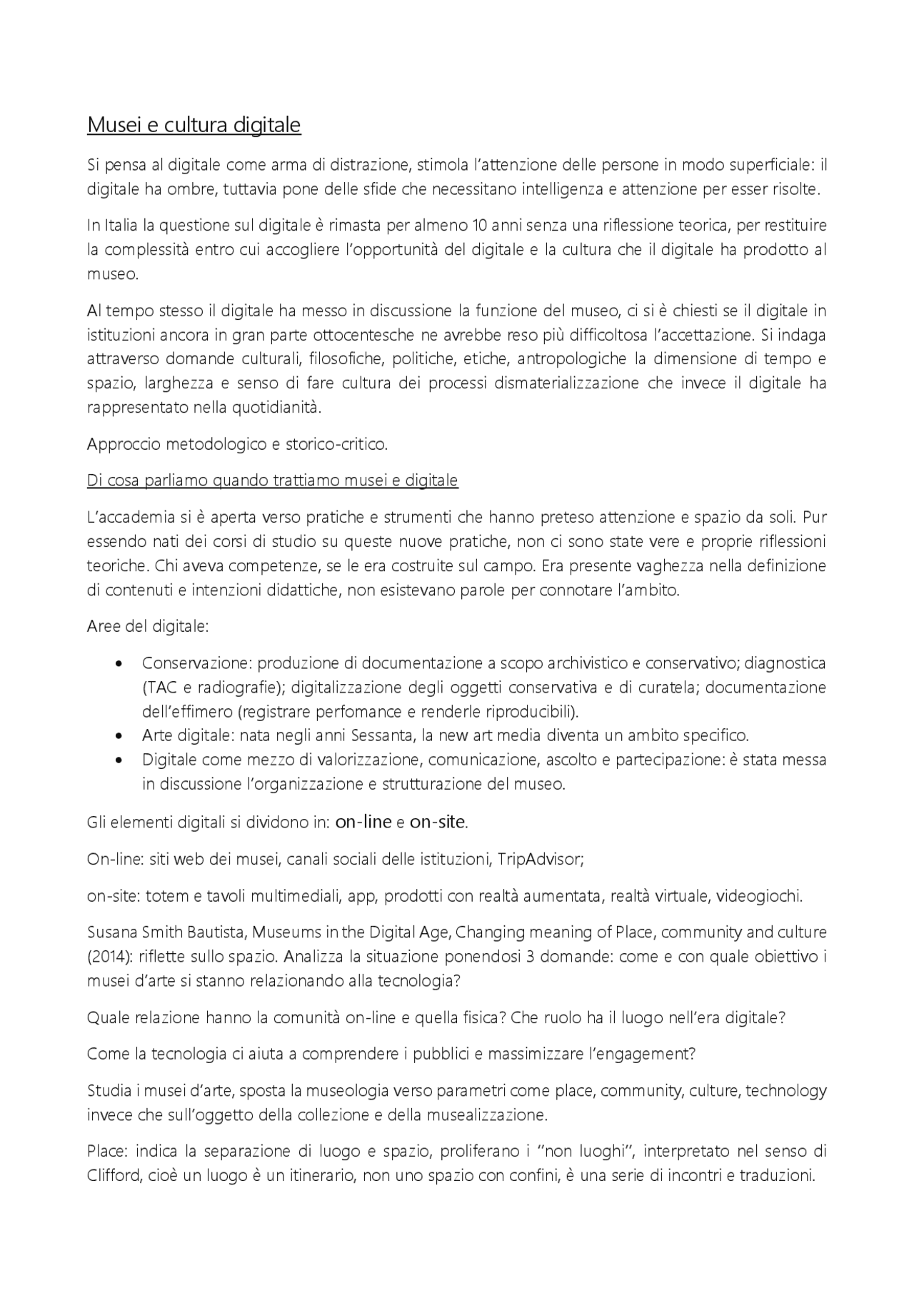 Musei e cultura digitale, Maria Elena Colombo - Docsity