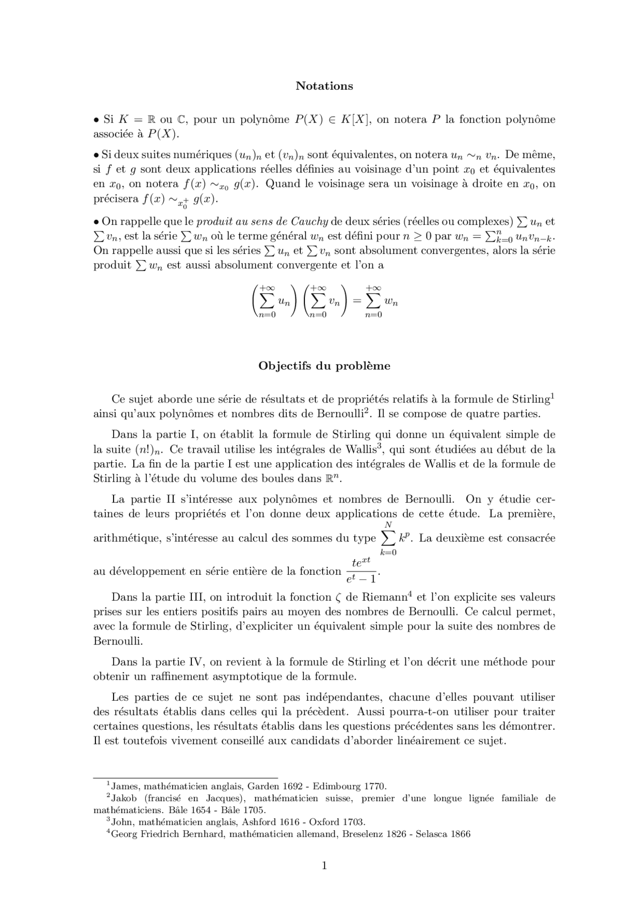 Notations Objectifs Du Probleme Lectures Mathématiques Docsity