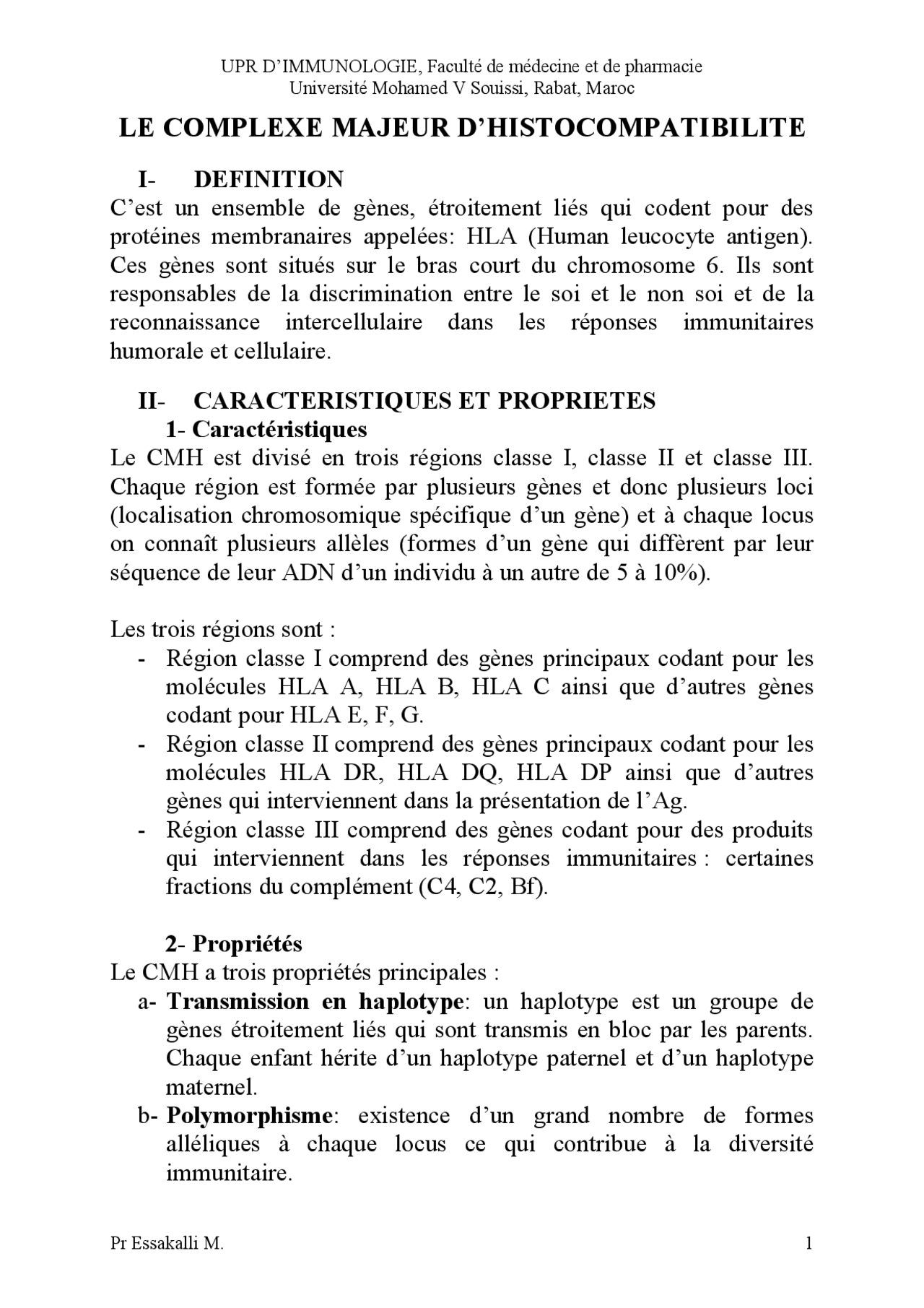 Le Complexe Majeur Dhistocompatibilite Docsity