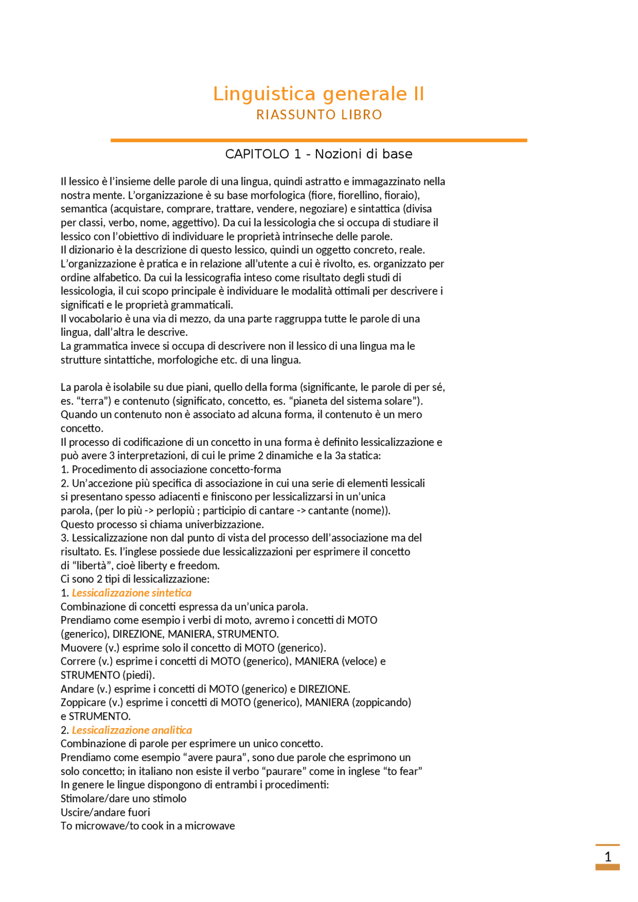 Linguistica Generale 2 Appunti Lezioni Del Prof Iacobini Docsity