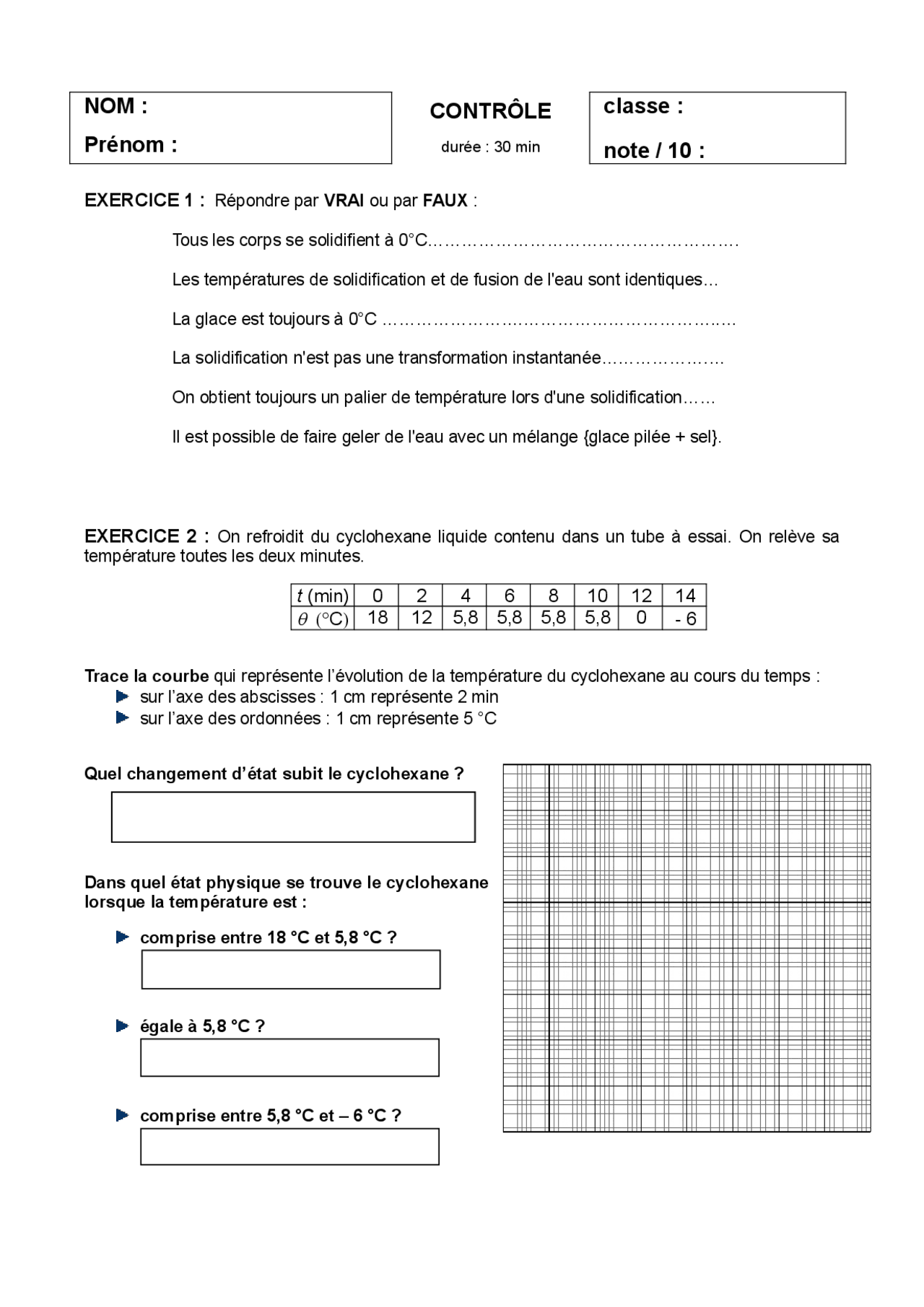 Solidification et fusion de l'eau - Docsity
