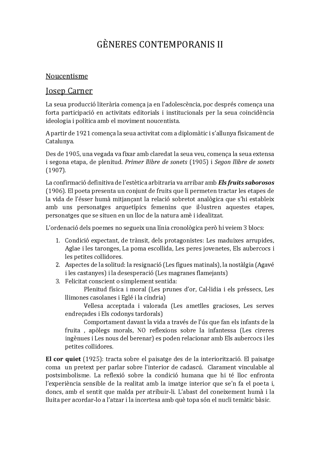 Apunts Gèneres Contemporanis Ii Docsity