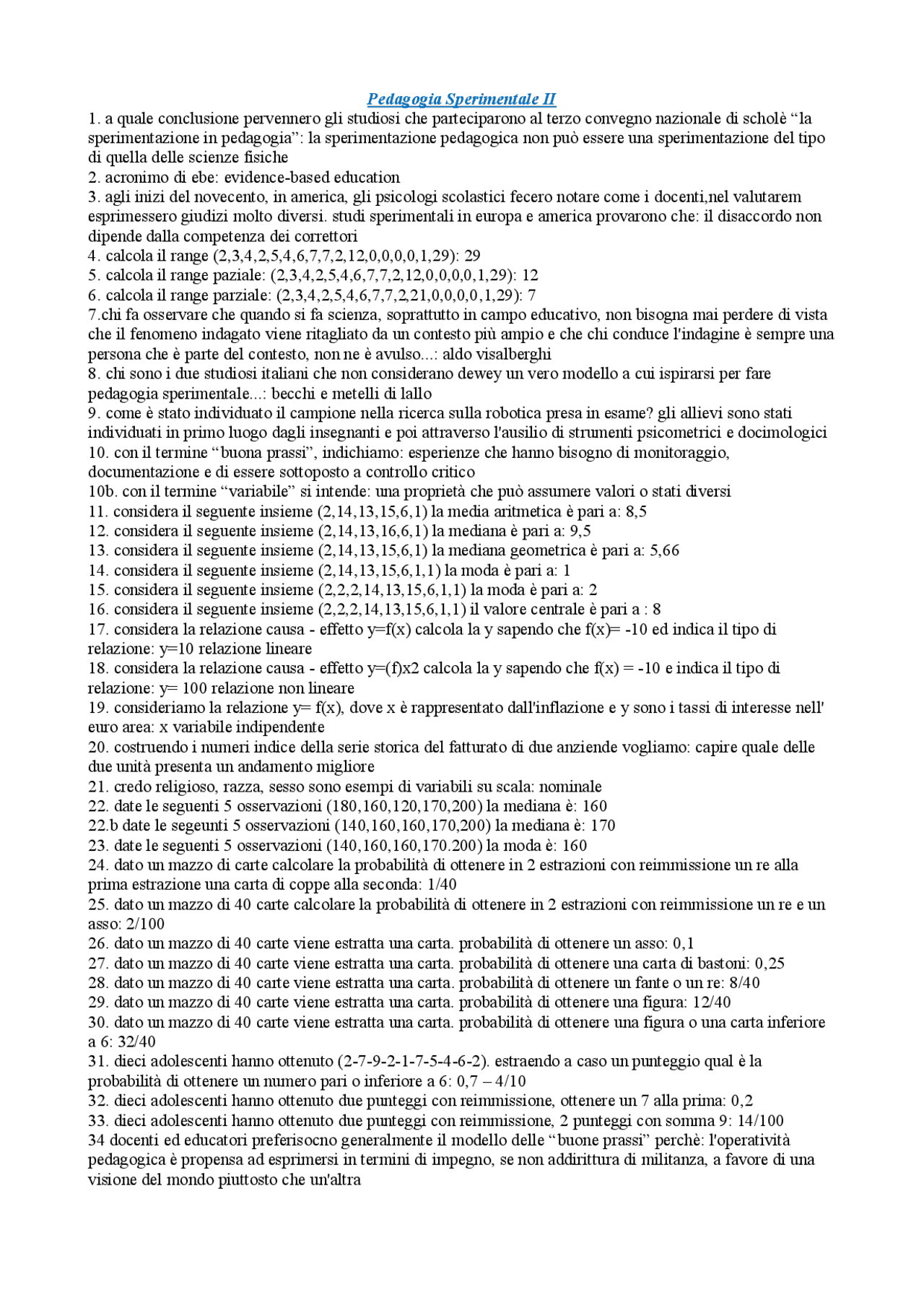 Pedagogia Sperimentale Ii Agg A Febbraio Scienze Pedagogiche Lm 85