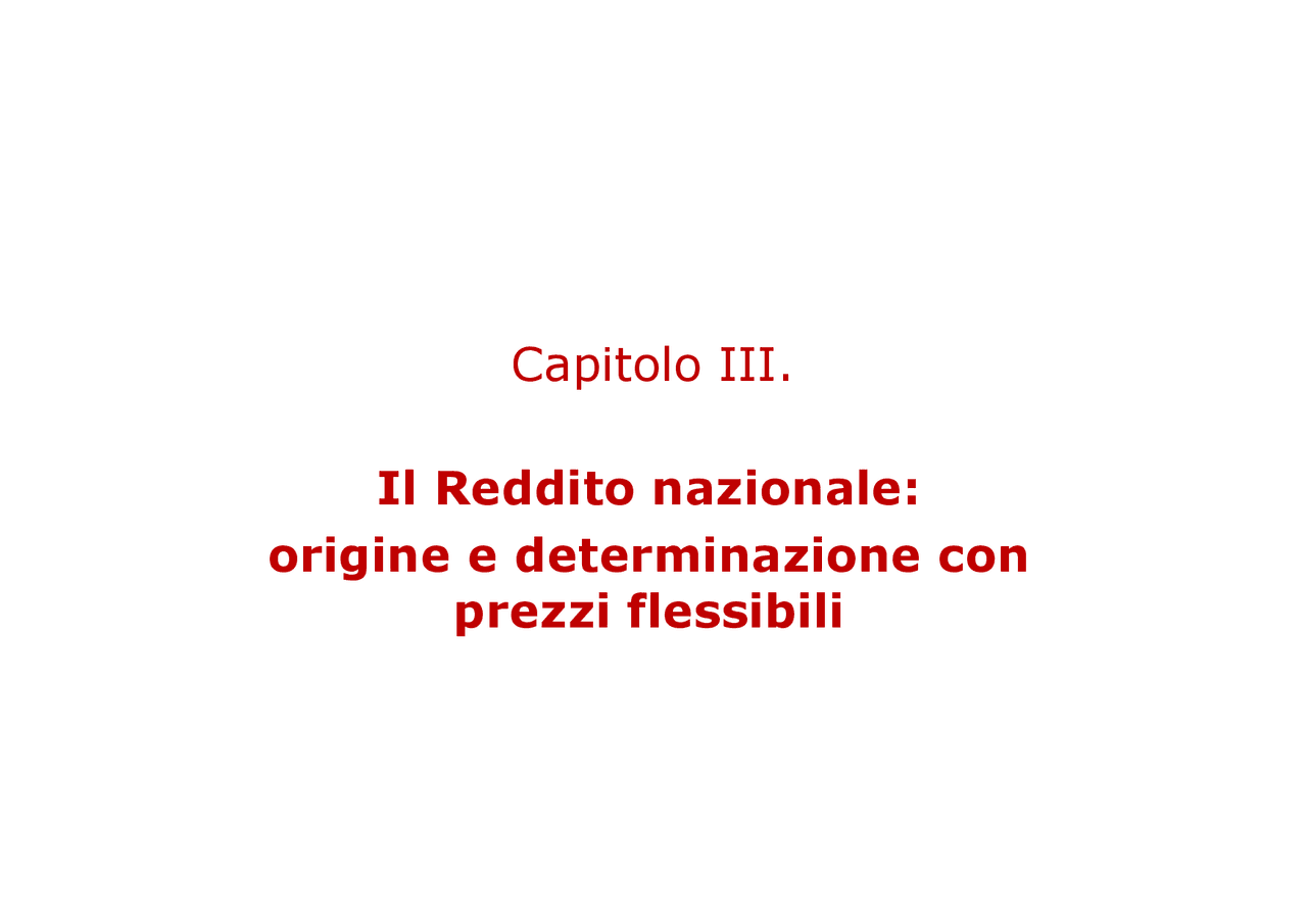 Slides capitolo 3 macroeconomia - Docsity