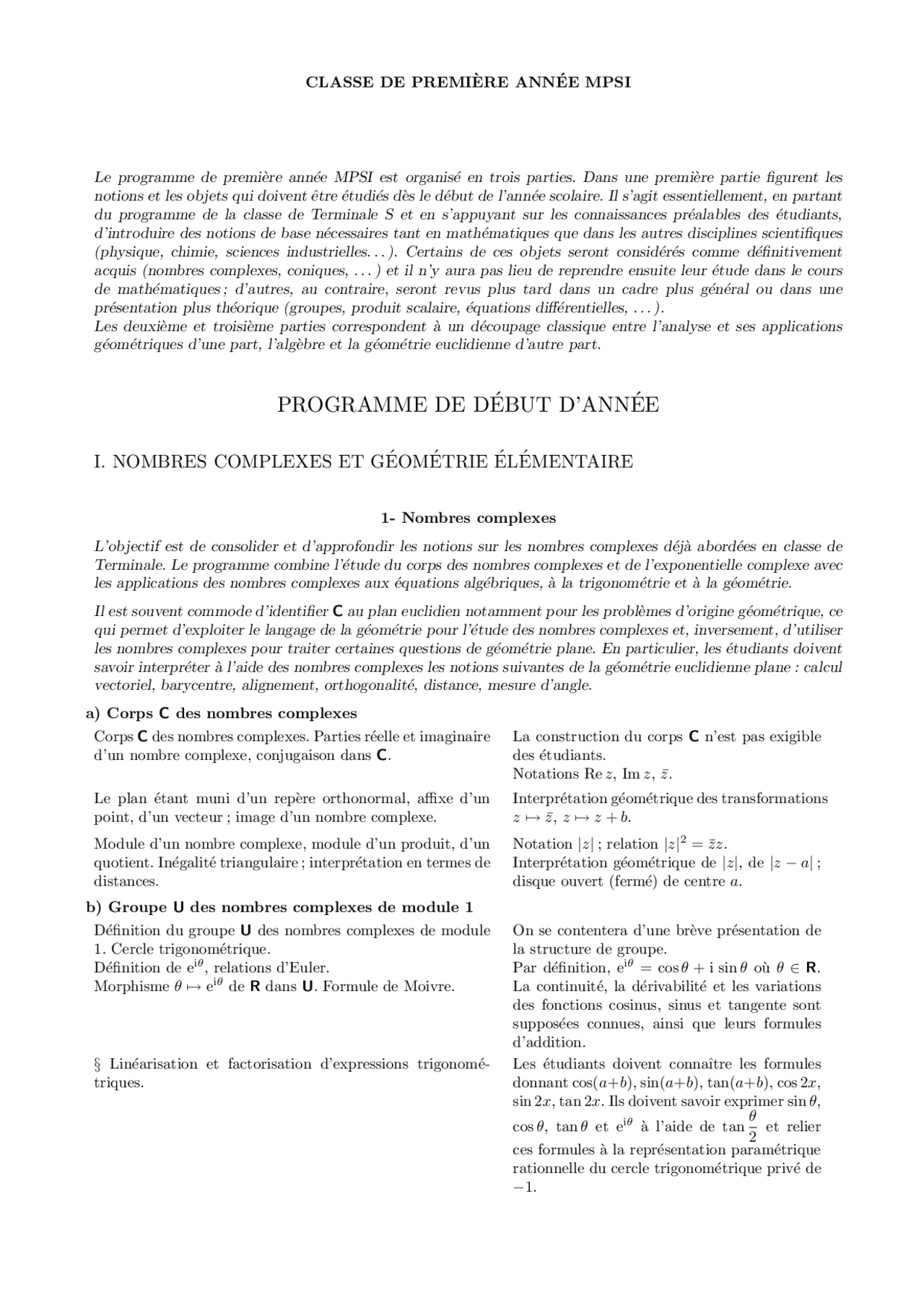 Nombres Complexes Et Geometrie Elementaire Docsity
