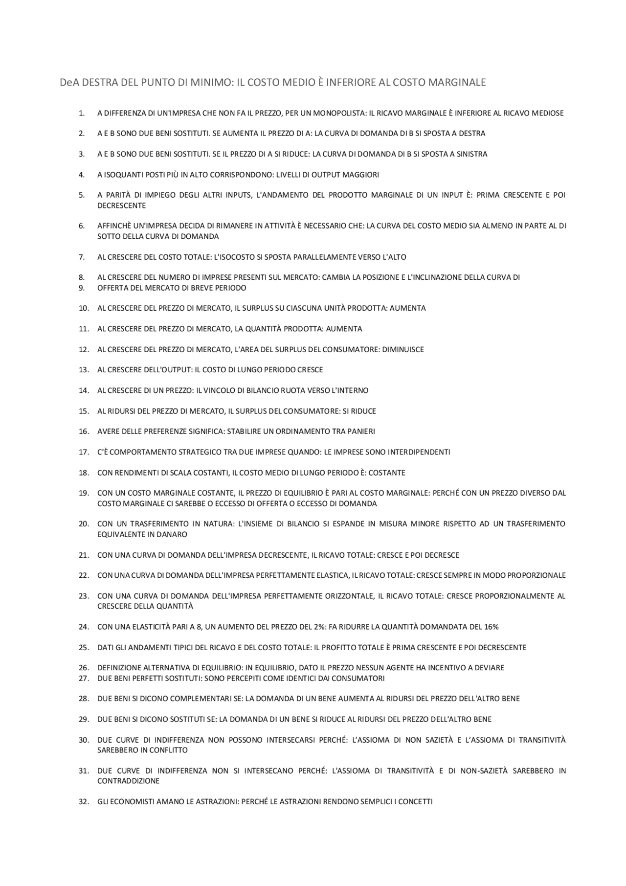 Database Economia Politica Uni Pegaso Docsity