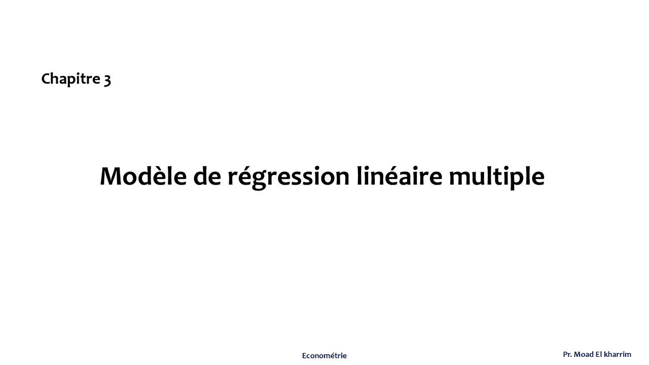 Modèle de régression linéaire multiple - Docsity