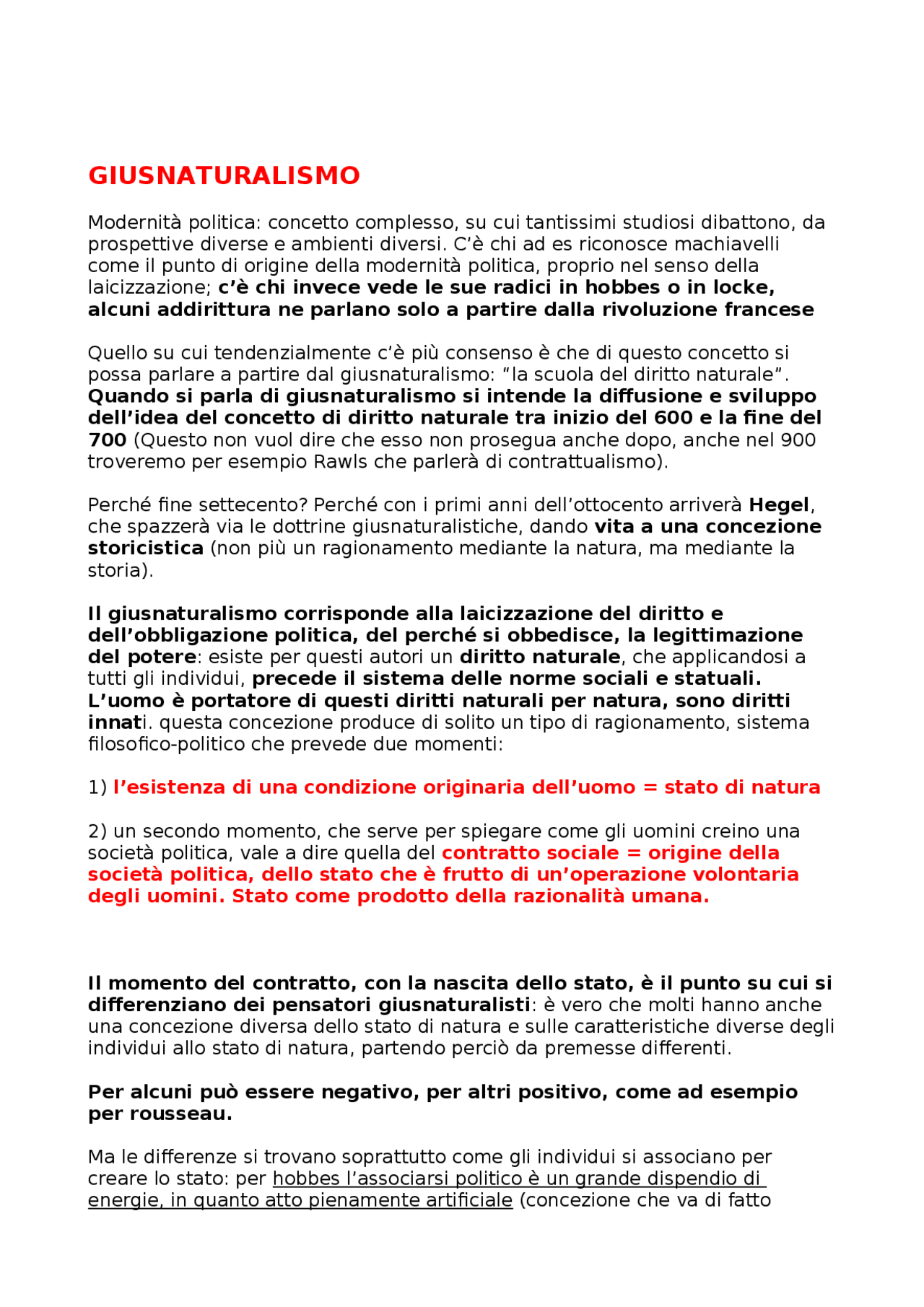 Appunti Completi Su Grozio Hobbes E Locke Docsity