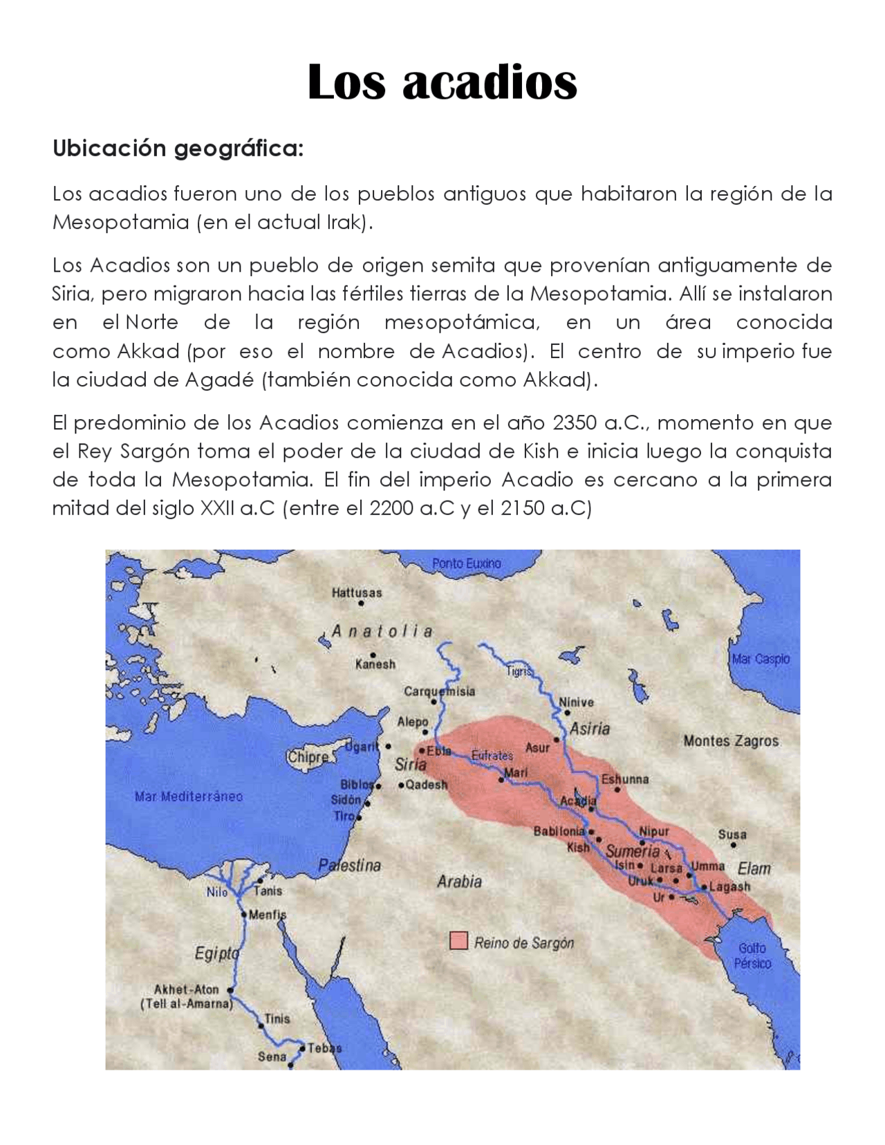 Apuntes de Los Acadios - Docsity