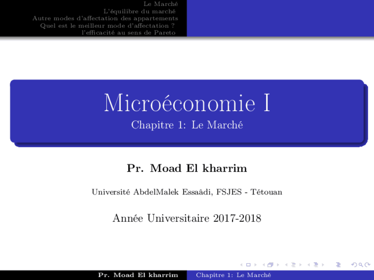 Chapitre 1 Le Marche Lectures Microéconomie Docsity