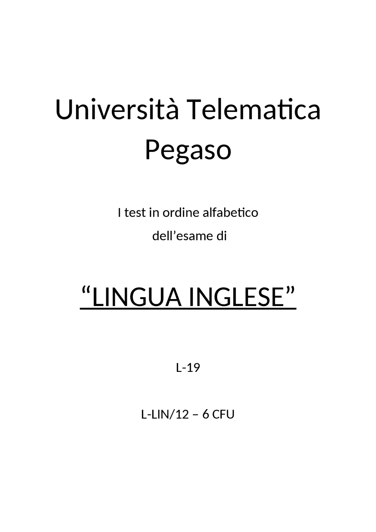 Test Domande Esame Di Lingua Inglese Unipegaso L 19 In Ordine