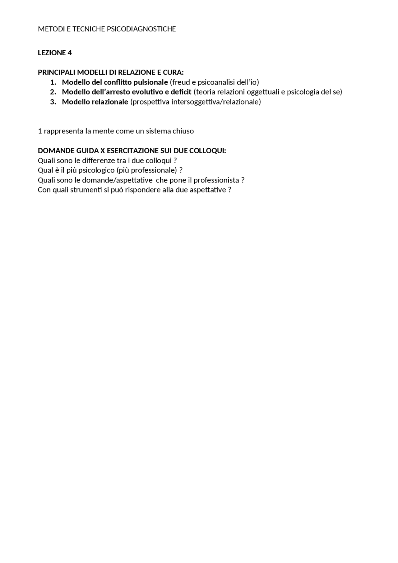 Appunti Metodi E Tecniche Psicodiagnostiche Docsity