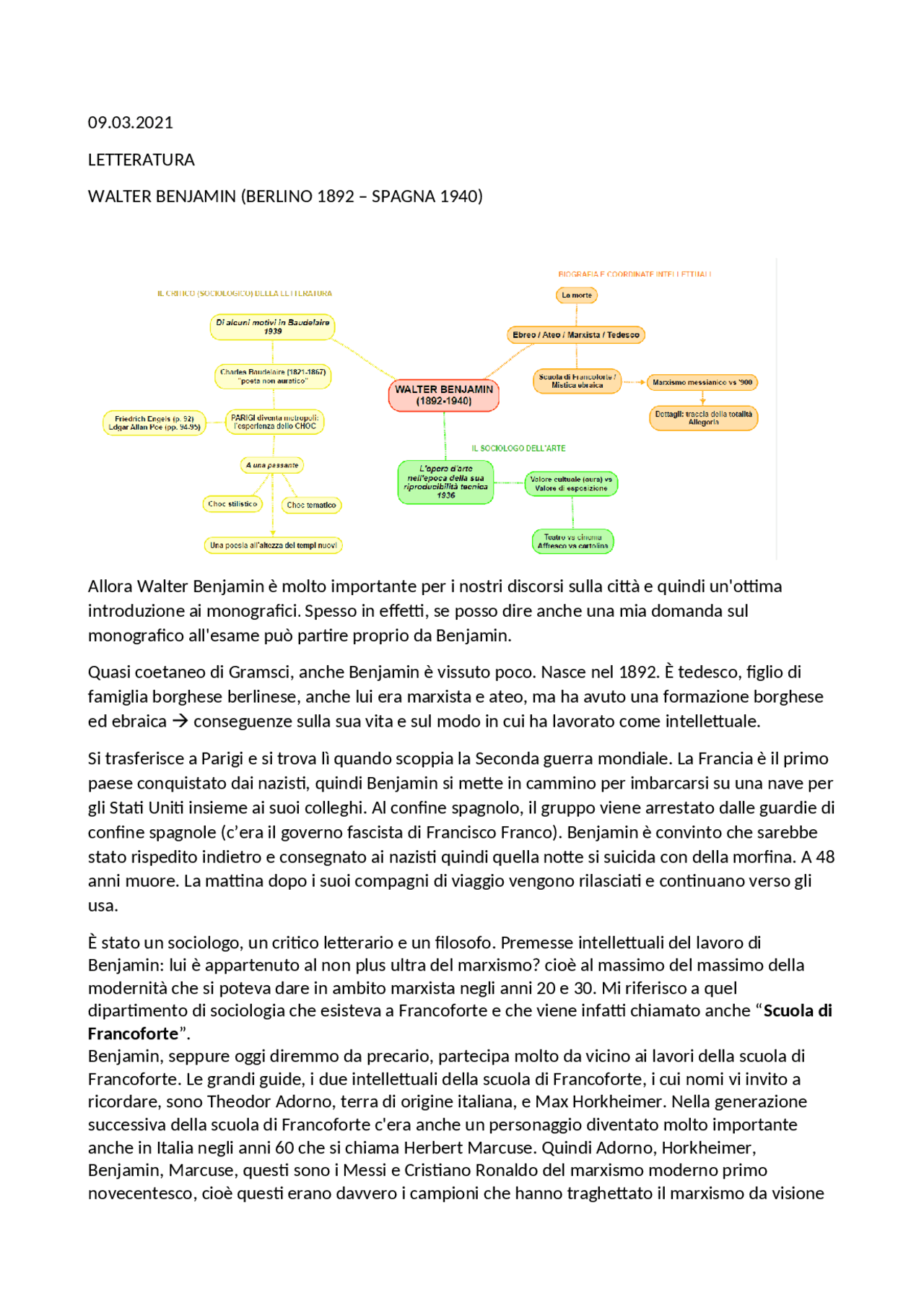 Appunti Su Walter Benjamin Completi Docsity