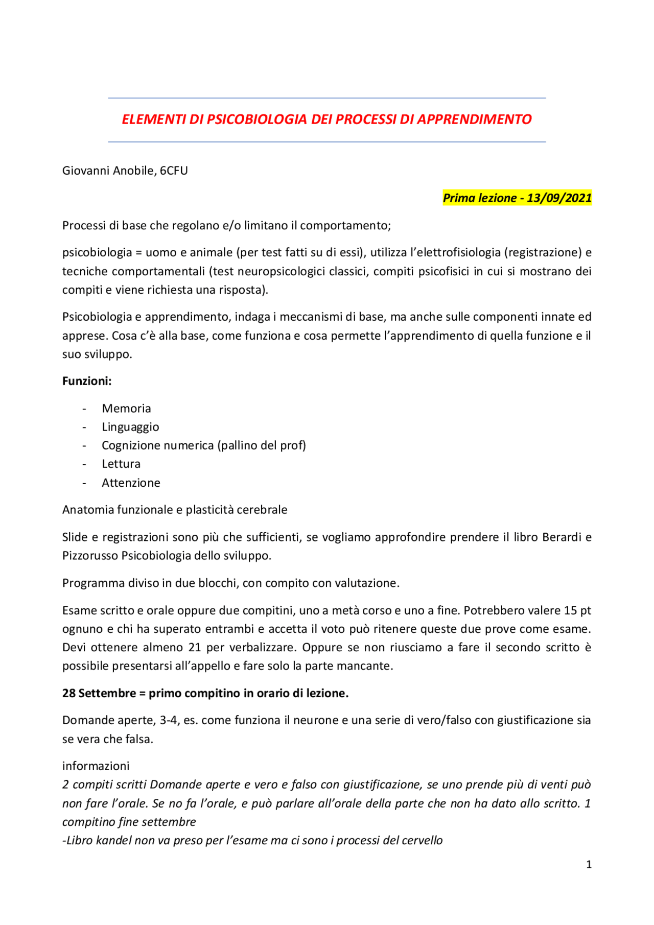 Riassunto Lezione E Slide Date Dal Professore Per Esame Docsity