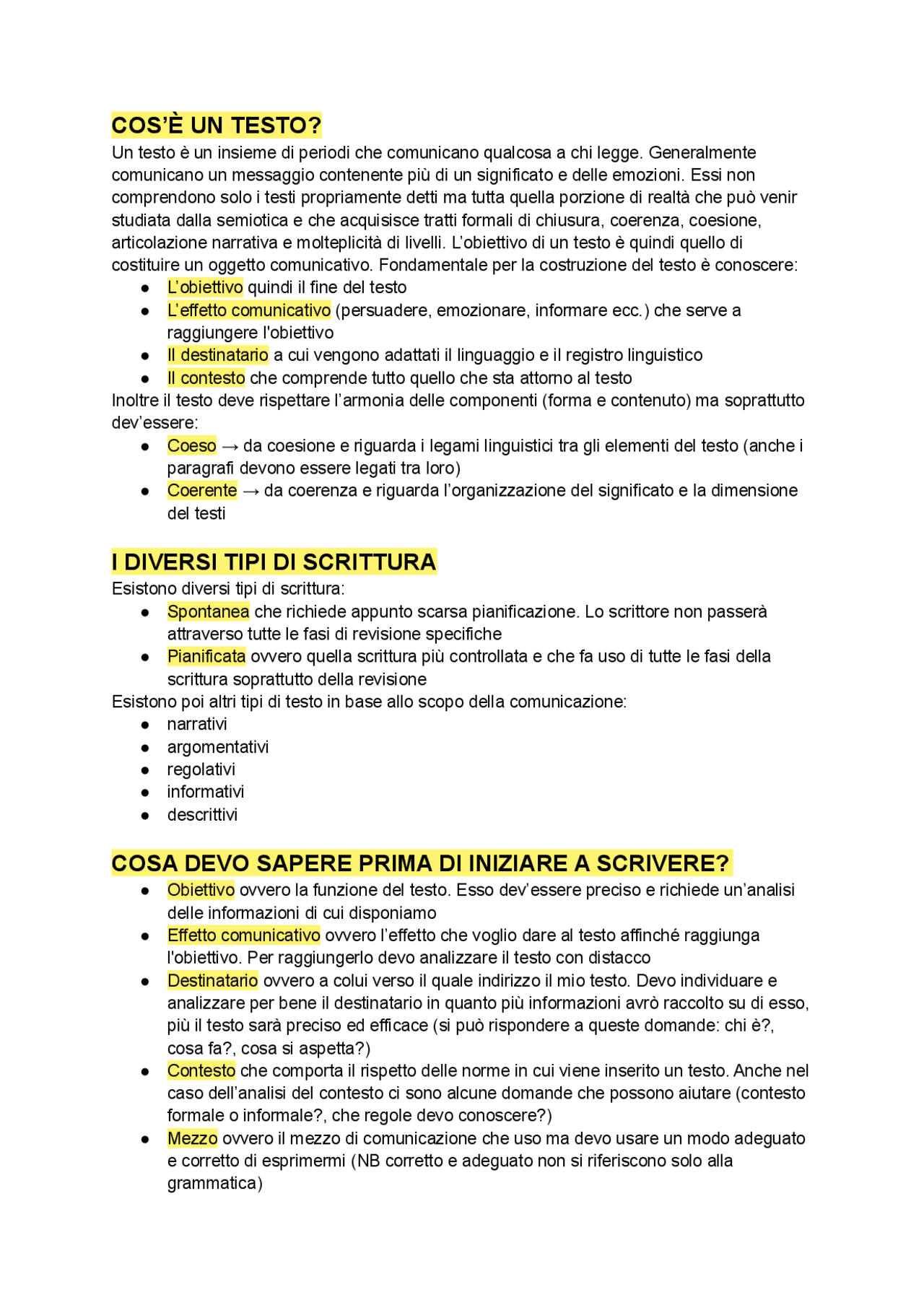 Laboratorio Di Scrittura E Argomentazione Docsity