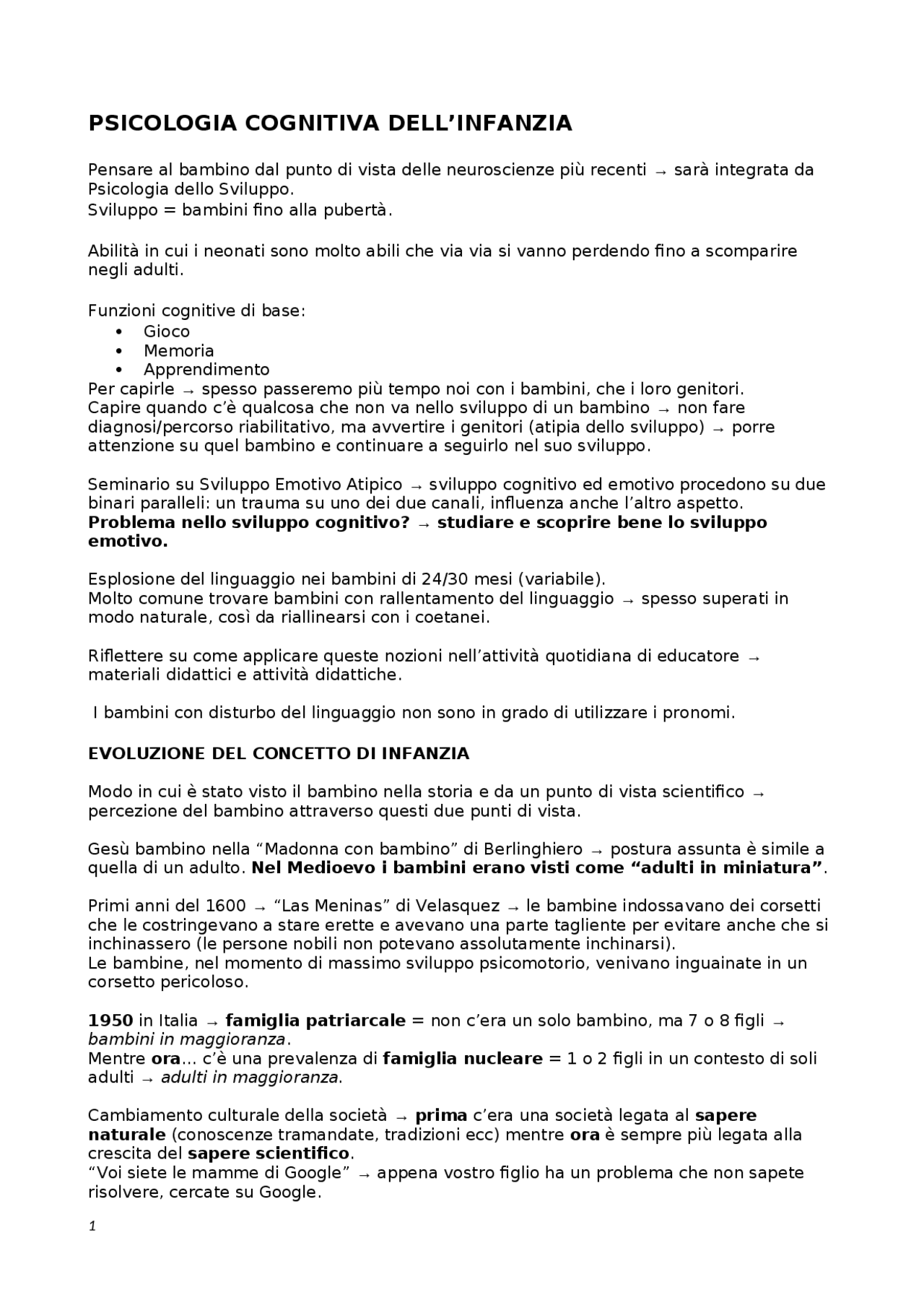 Appunti Psicologia Cognitiva Docsity