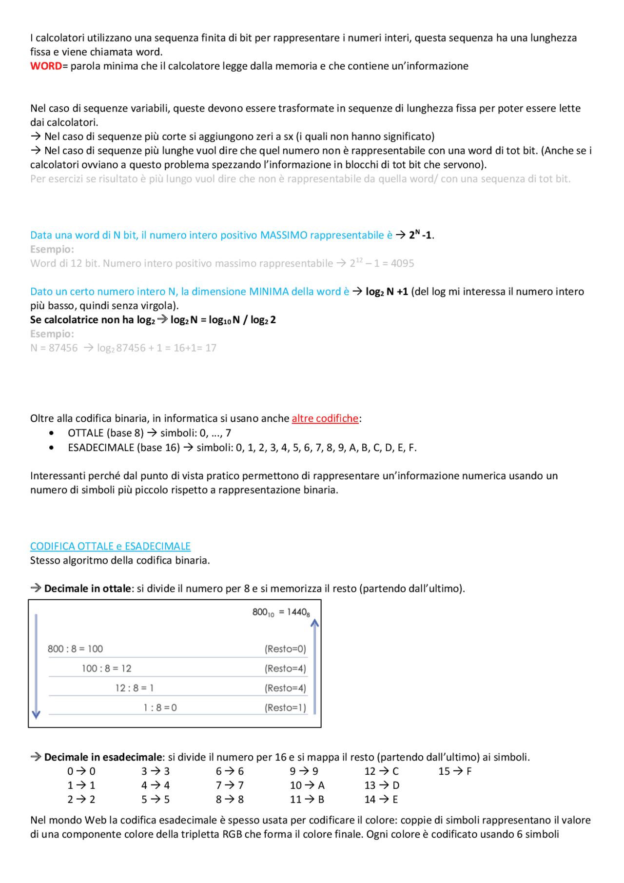 Appunti del corso "Elementi di Informatica" - Esercitazioni - Docsity
