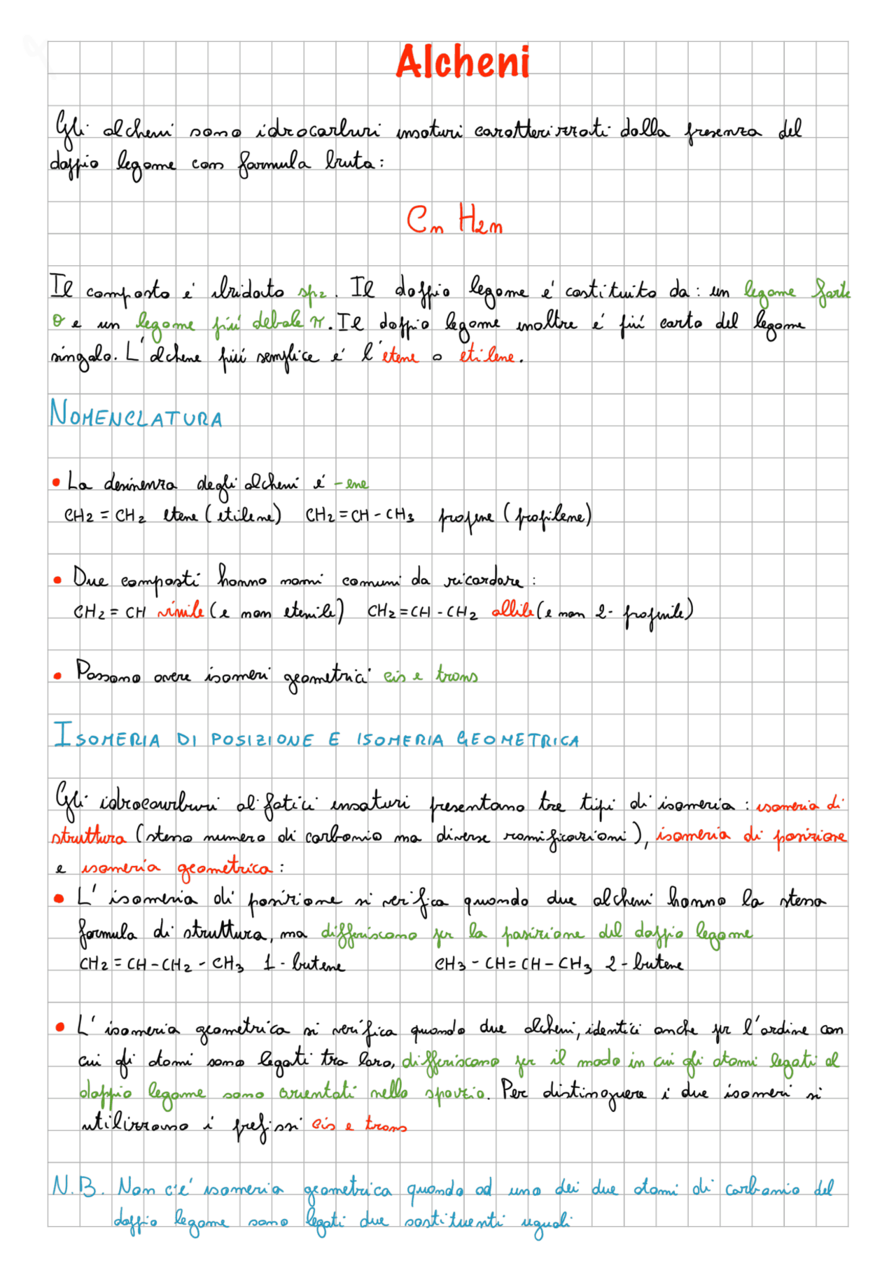 Teoria Alcheni Chimica Organica Docsity