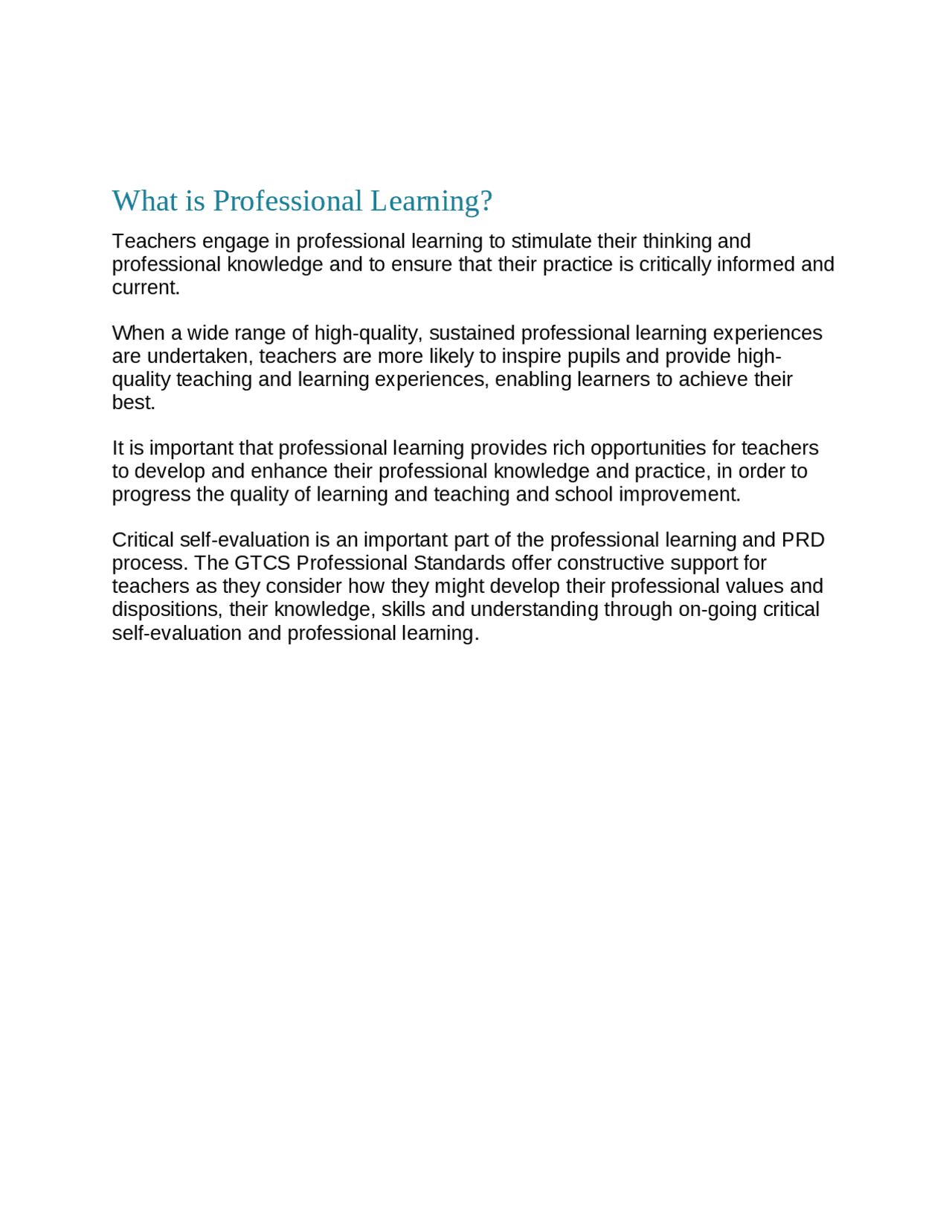 Professional learning - Docsity