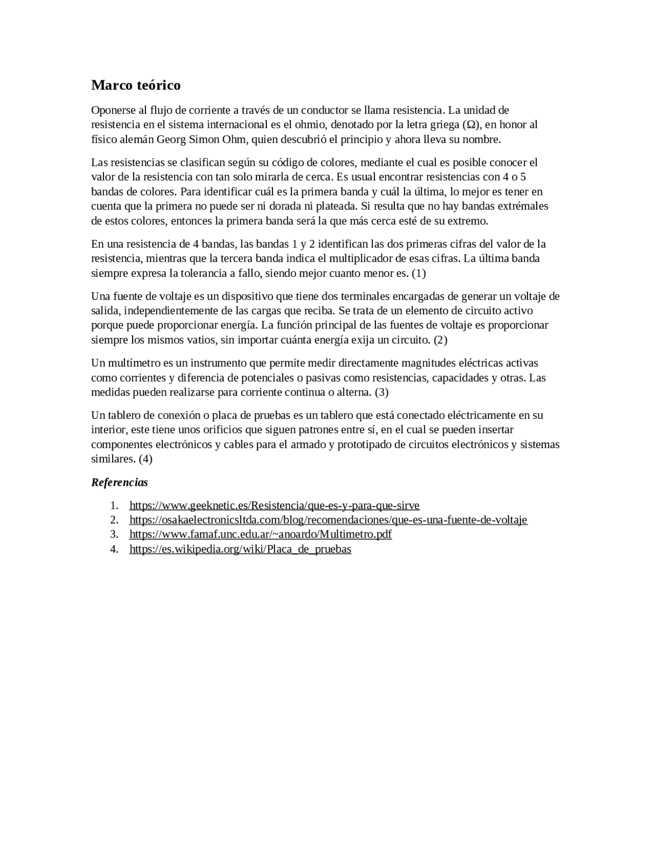 Investigación sobre la ley de ohmn - Docsity