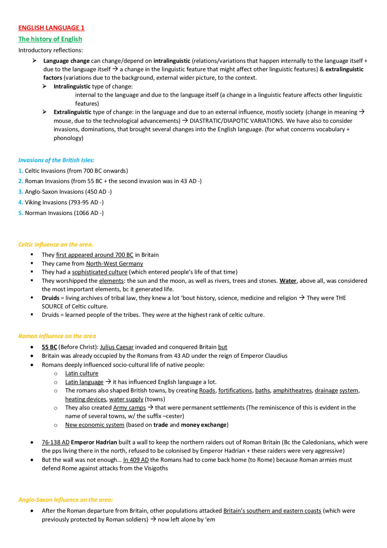 English Language 1 Silvia Cavalieri Docsity