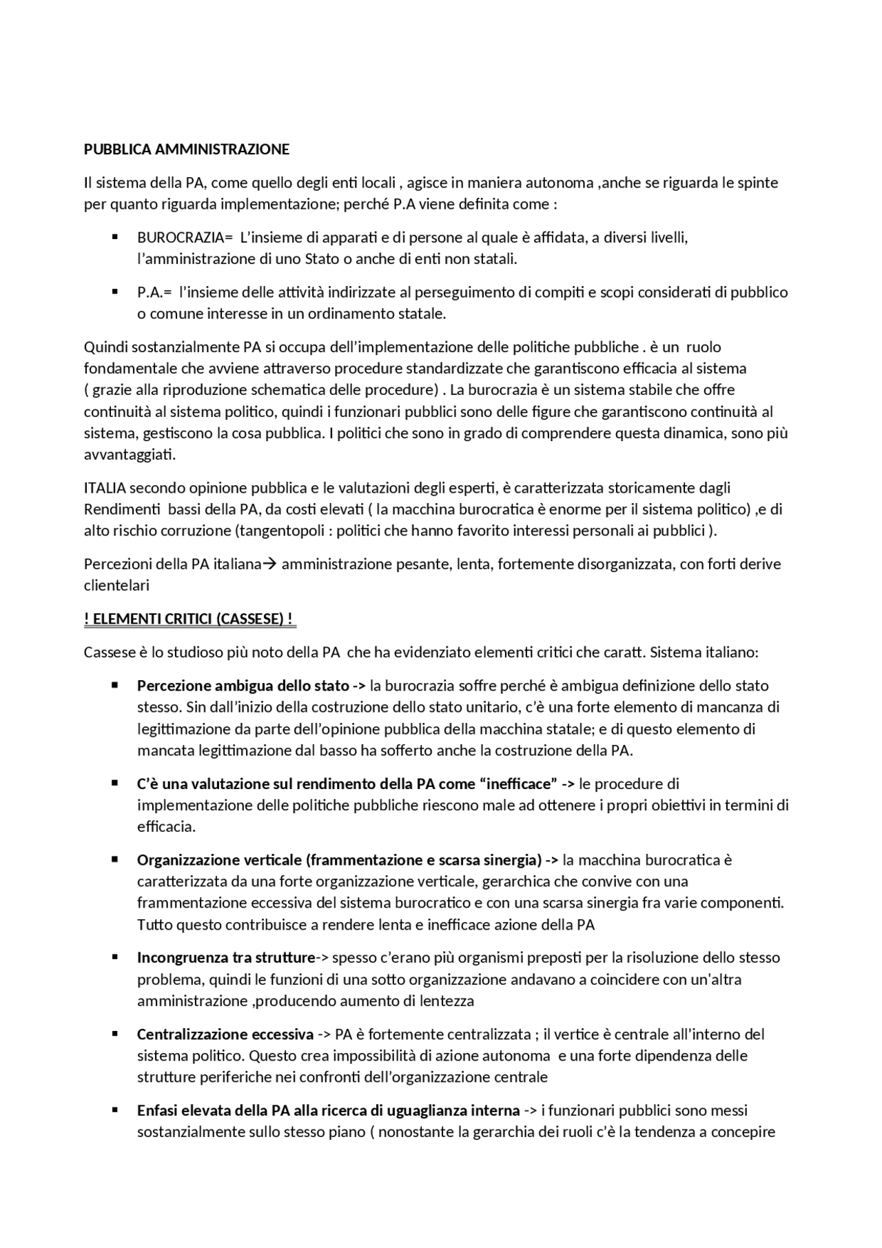 Pubblica Amministrazione Docsity