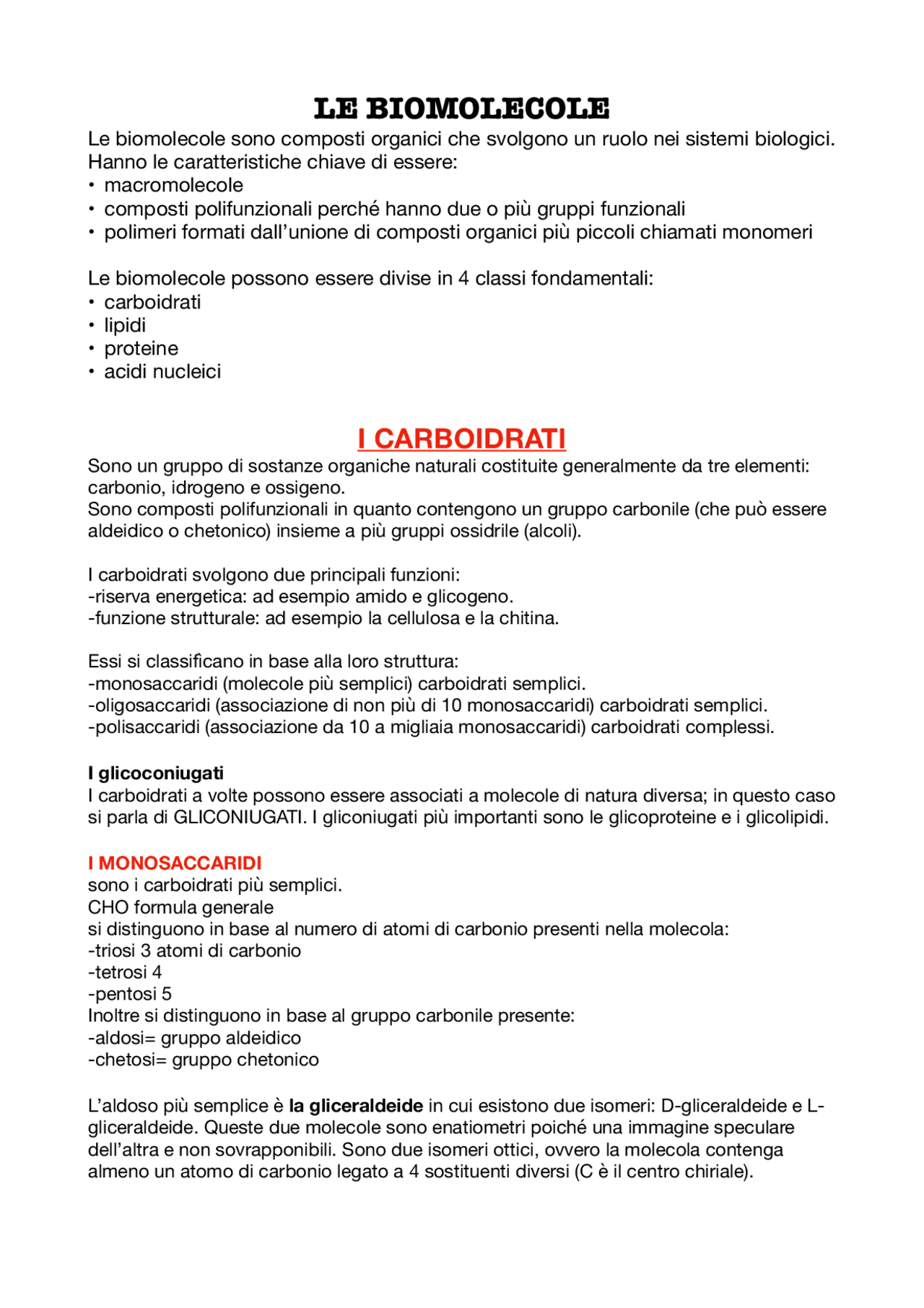Appunti Superiori Biomolecole Appunti Di Biologia Docsity